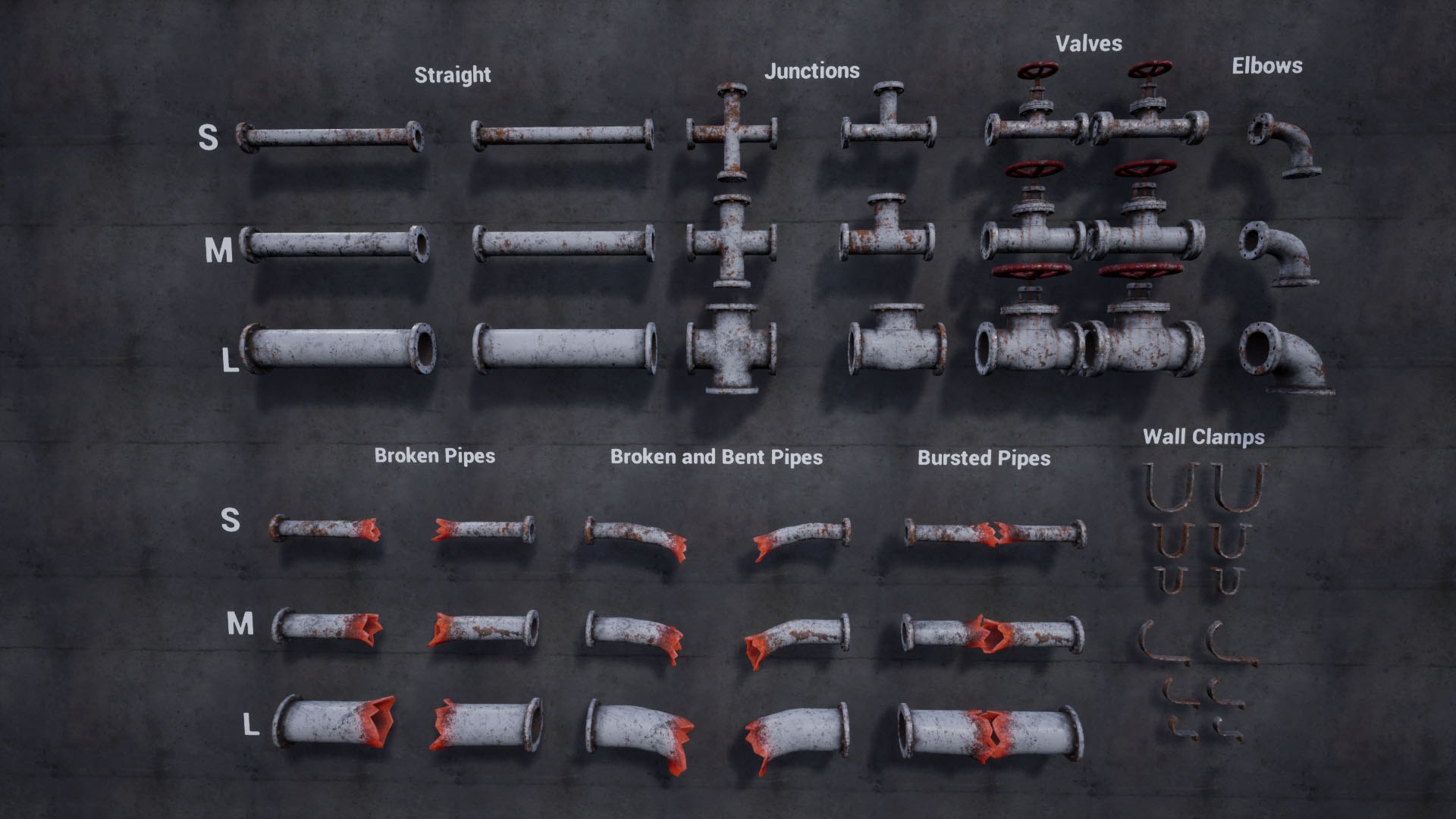 3D PBR Pipe Asset Pack For Unreal Engine - TurboSquid 2506397