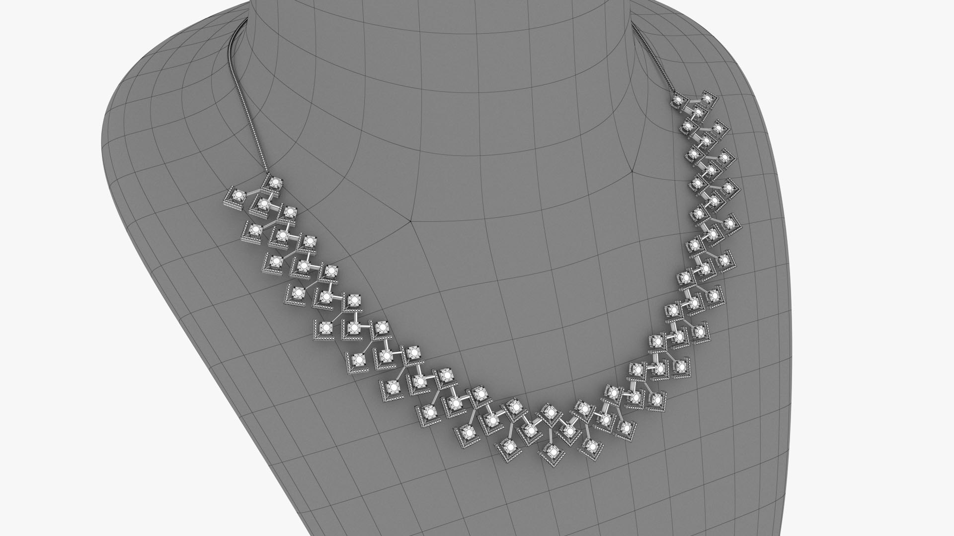 3D Model Diamond Necklace - TurboSquid 2134257
