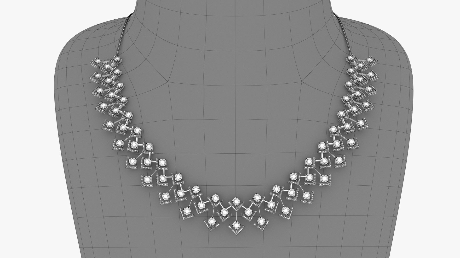 3D Model Diamond Necklace - TurboSquid 2134257