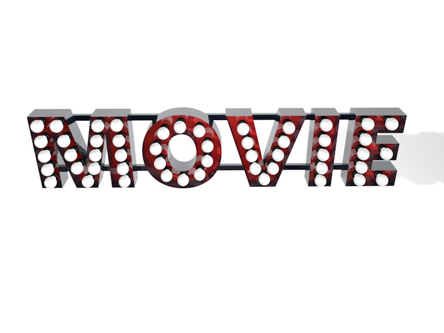 Vintage Movie Theater Sign 3d C4d