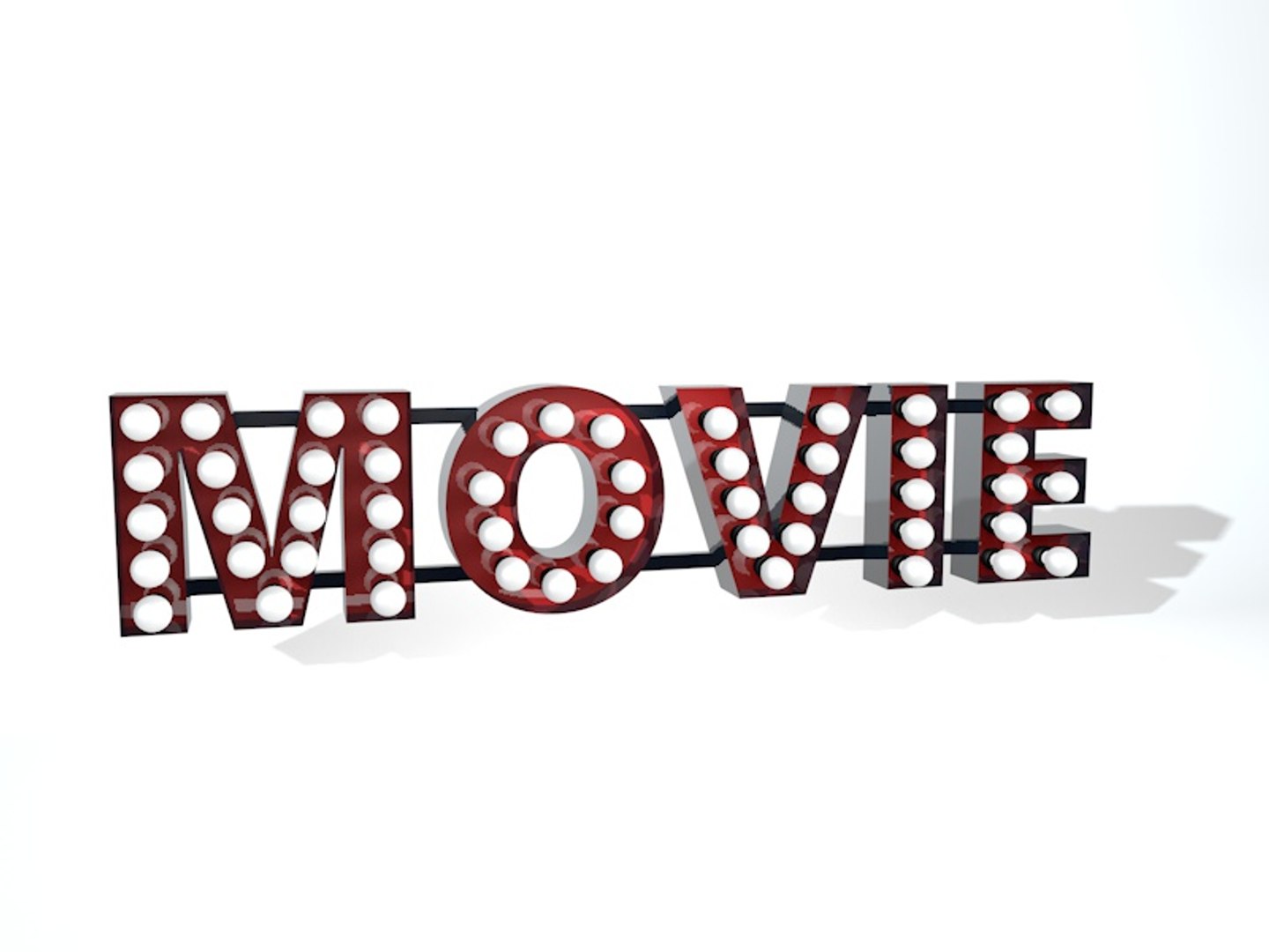 Vintage Movie Theater Sign 3d C4d