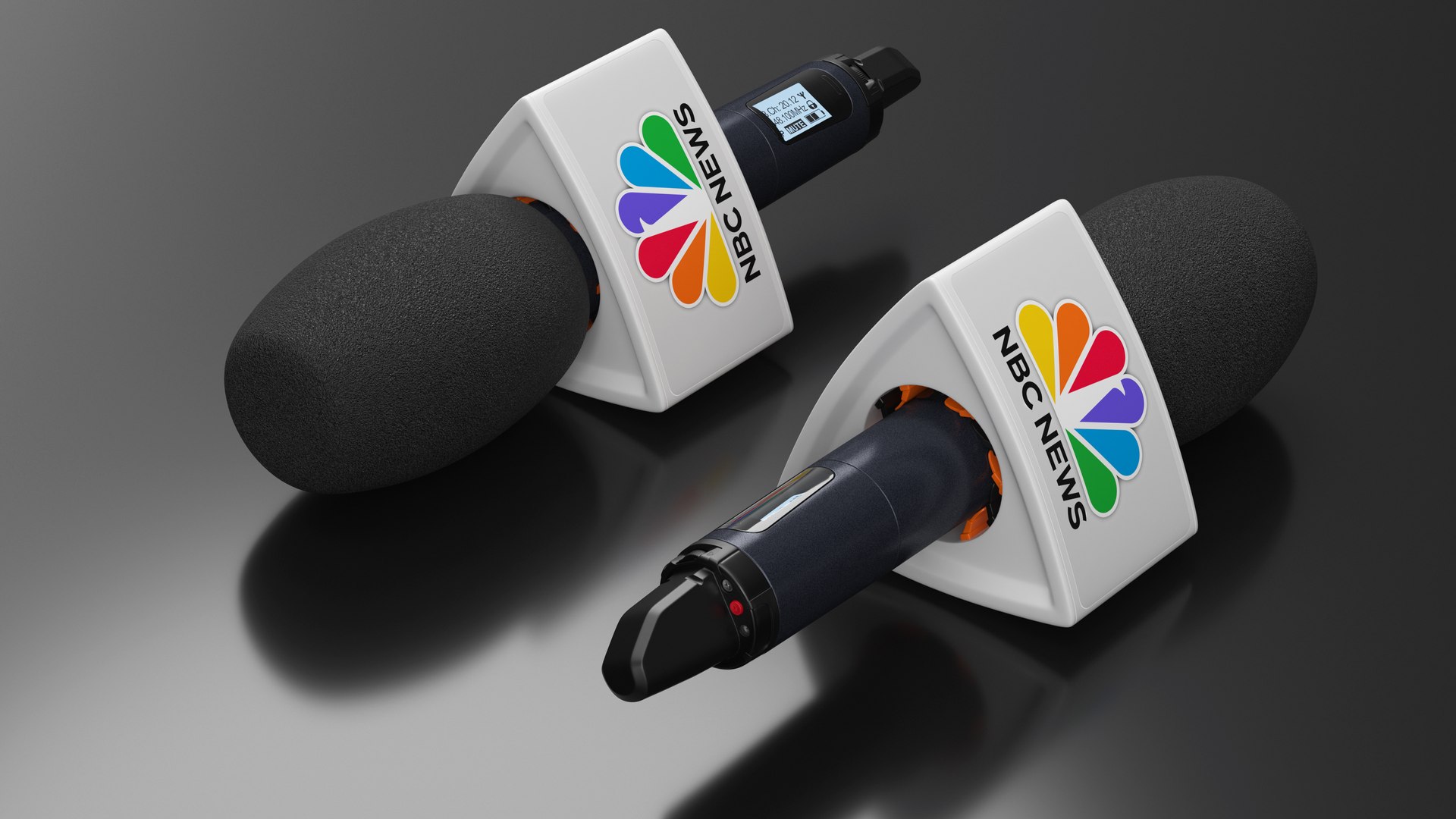 3D NBC News Handheld Microphone Triangular model - TurboSquid 2169064