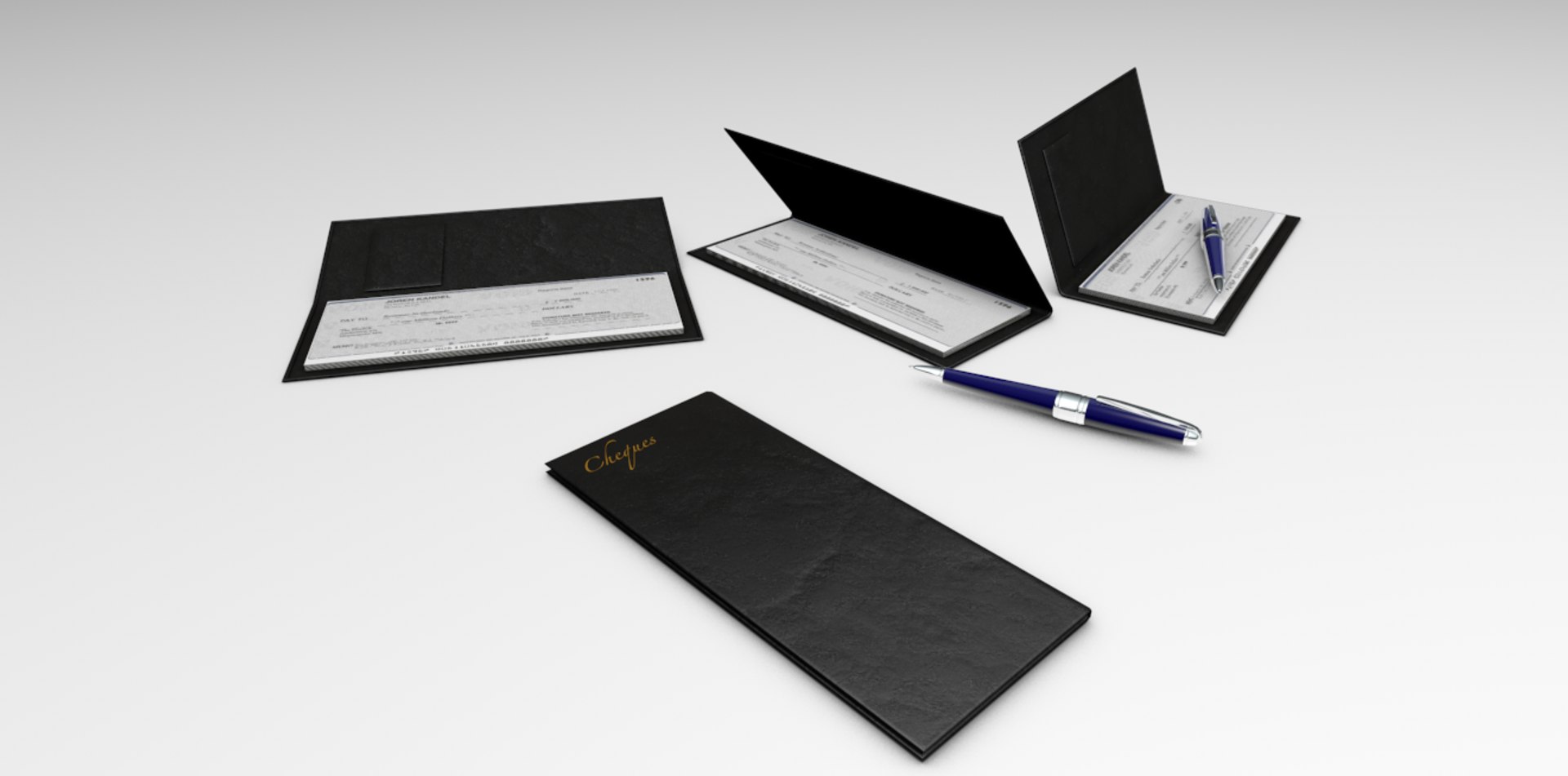3d Model Check Book Pen