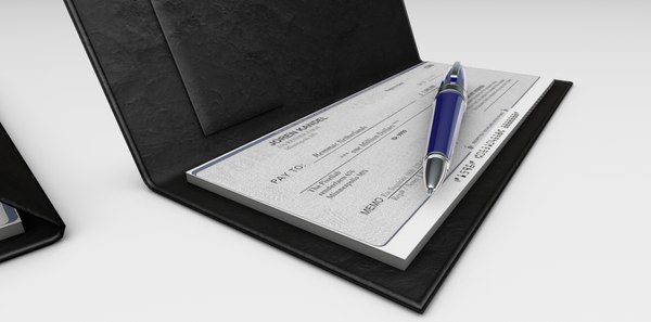 modelo 3d Libro de cheques y pluma - TurboSquid 679418