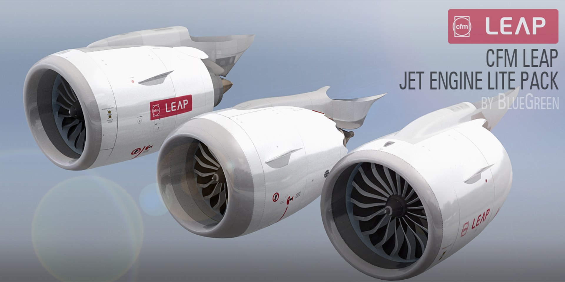 3D Cfm Leap Engines Lite - TurboSquid 1226159