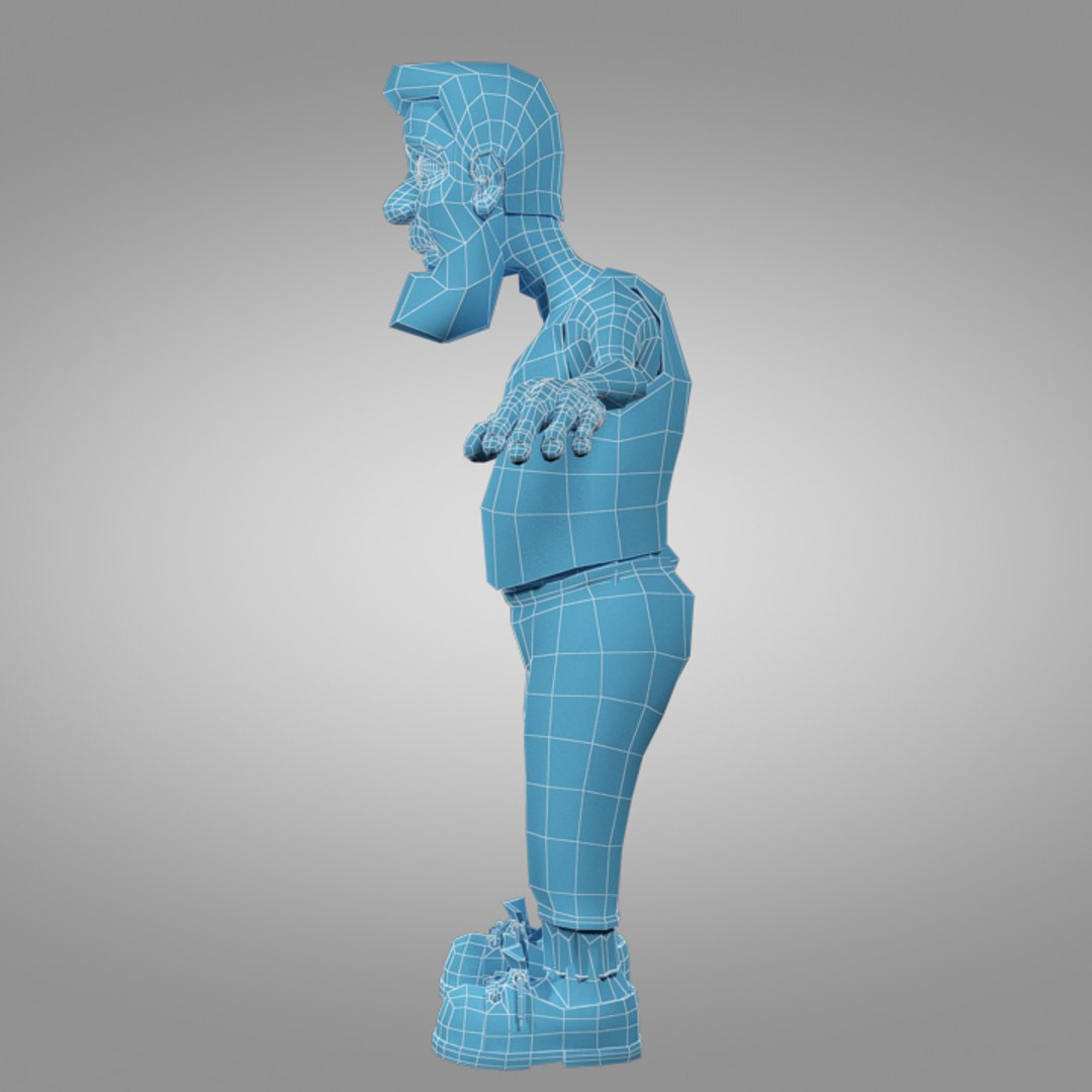 Cartoon Old Man 3d Model