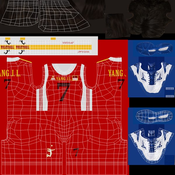 중국 배구 선수 3D 모델 - TurboSquid 1865746