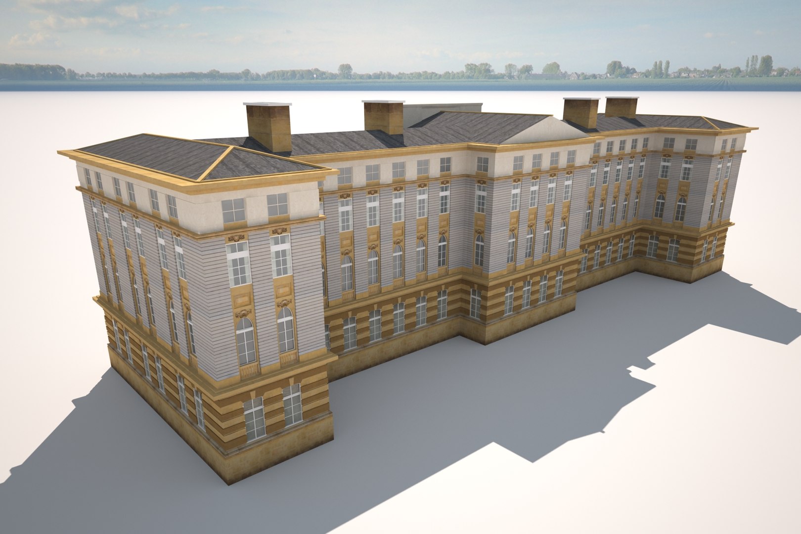 3D Neoclassical Building Architecture Model - TurboSquid 1154137
