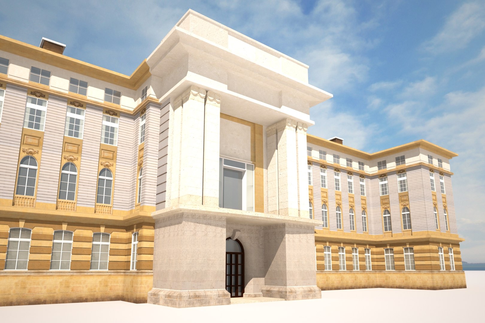 3D Neoclassical Building Architecture Model - TurboSquid 1154137