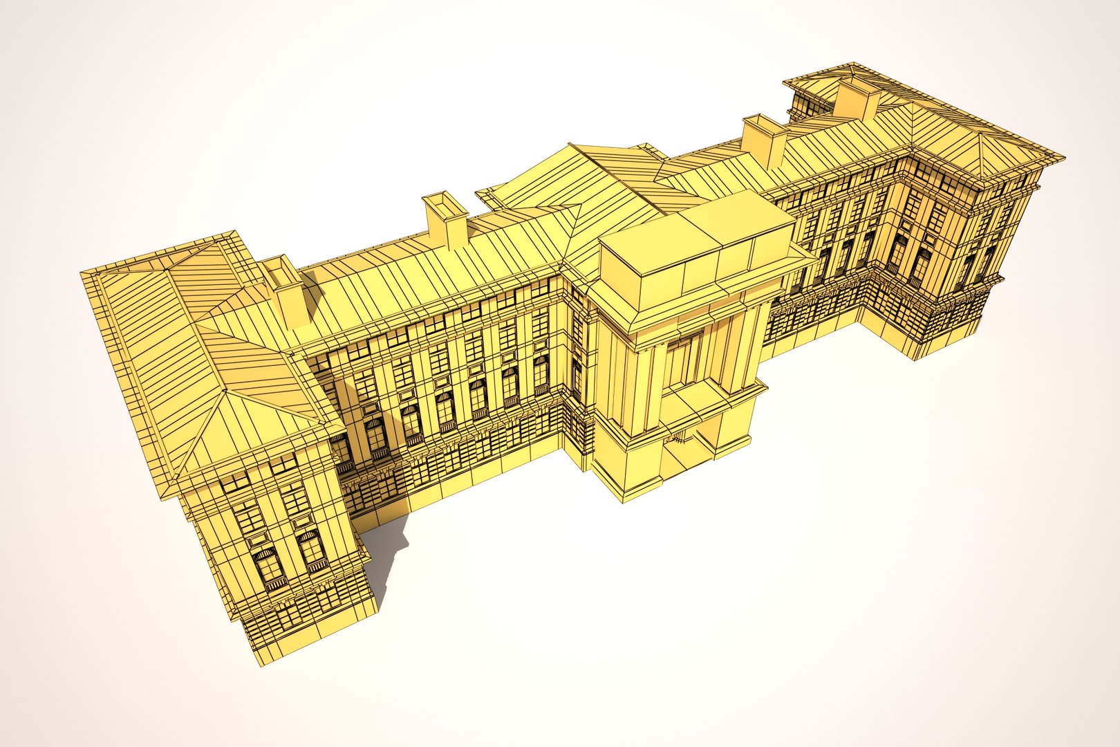 3D Neoclassical Building Architecture Model - TurboSquid 1154137
