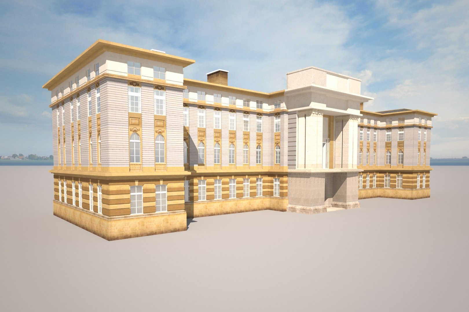 3D Neoclassical Building Architecture Model - TurboSquid 1154137