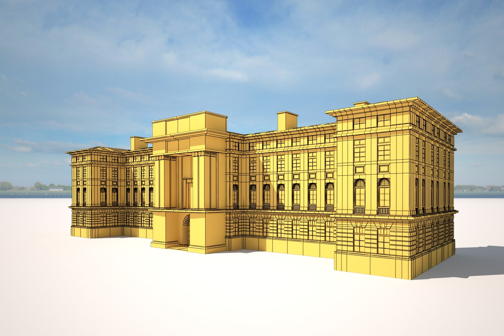 3D Neoclassical Building Architecture Model - TurboSquid 1154137