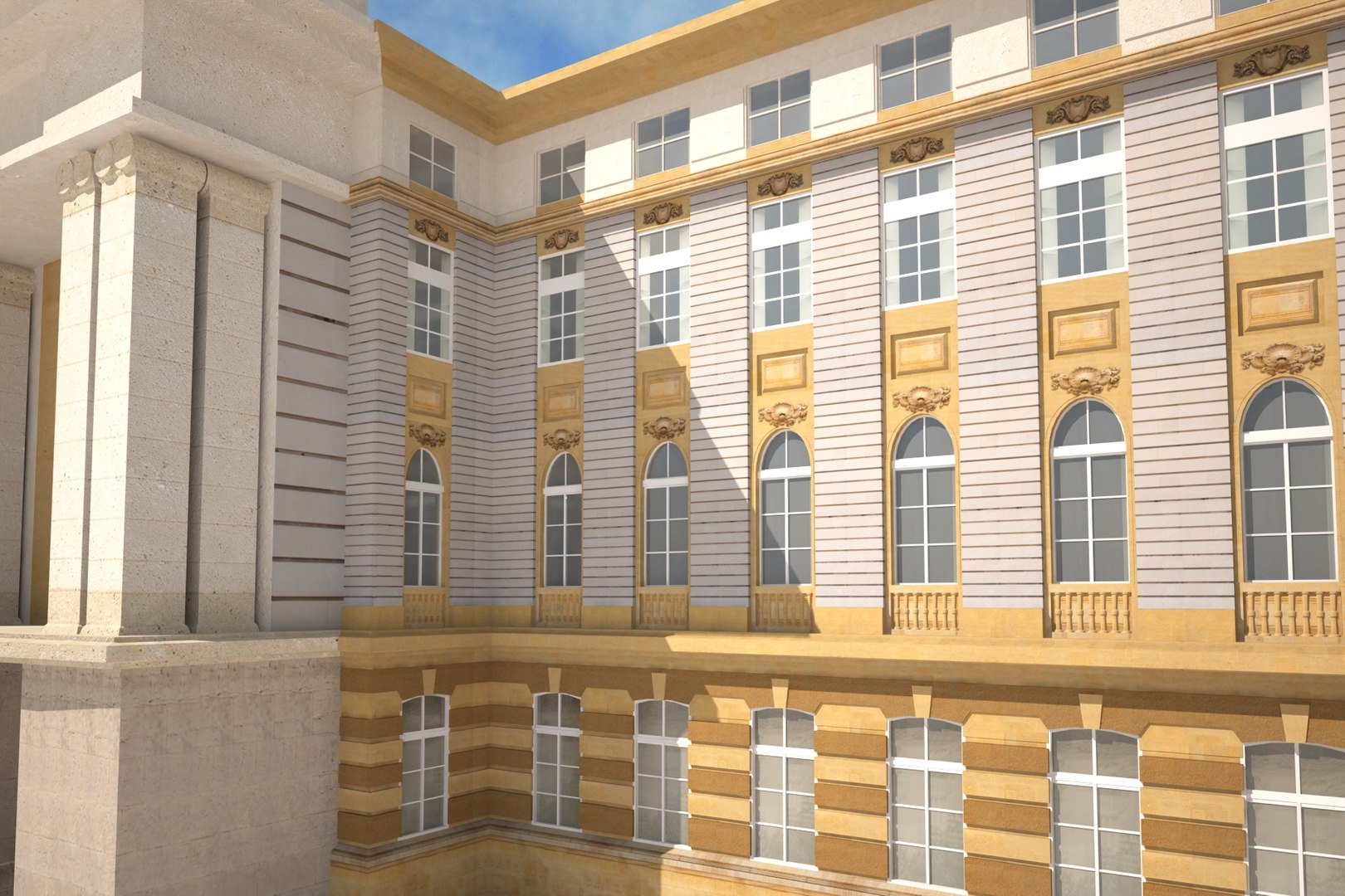 3D Neoclassical Building Architecture Model - TurboSquid 1154137