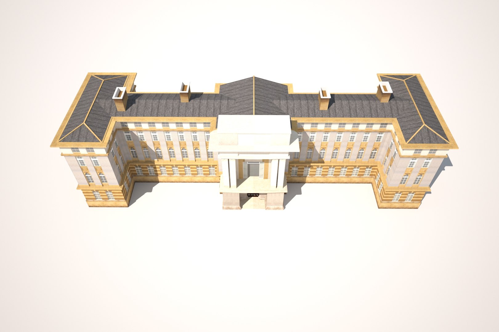 3D Neoclassical Building Architecture Model - TurboSquid 1154137