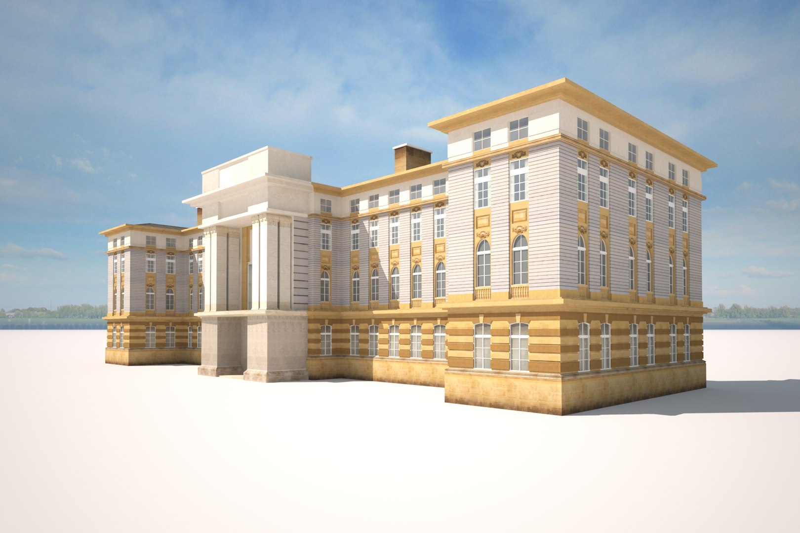3D Neoclassical Building Architecture Model - TurboSquid 1154137
