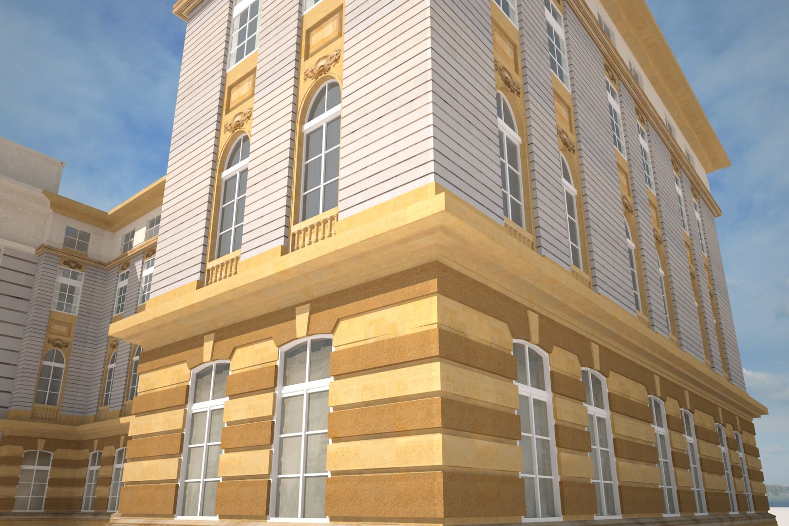 3D Neoclassical Building Architecture Model - TurboSquid 1154137