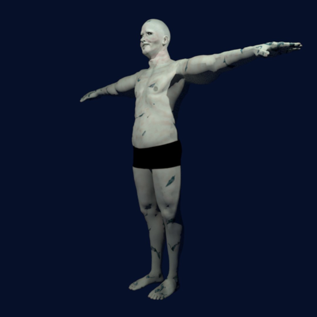 Oldman Zombie 3d Model