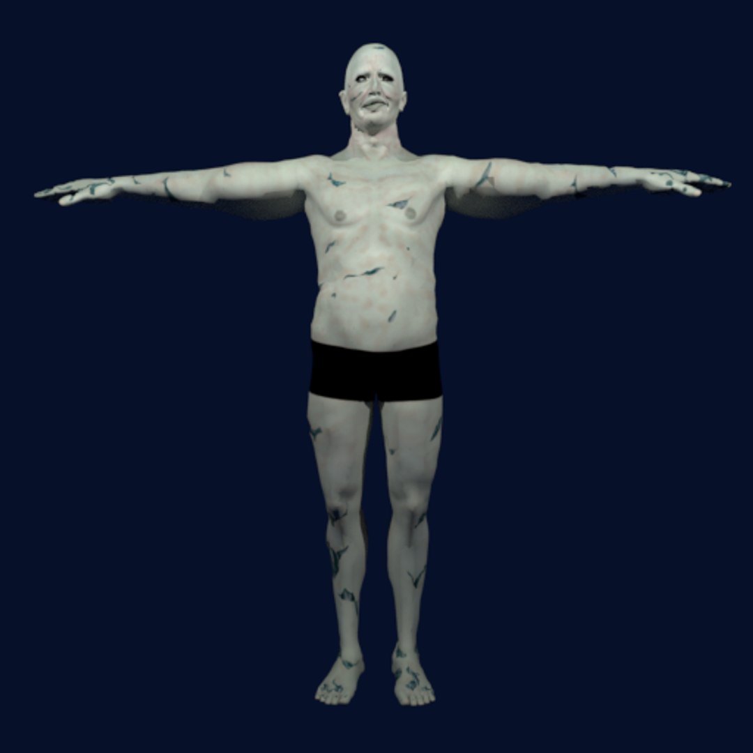 Oldman Zombie 3d Model