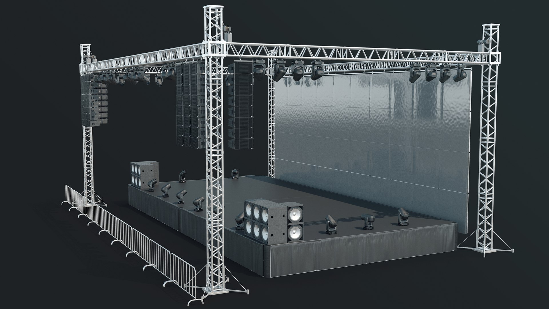 3D Interior Concert Stage - TurboSquid 1501588
