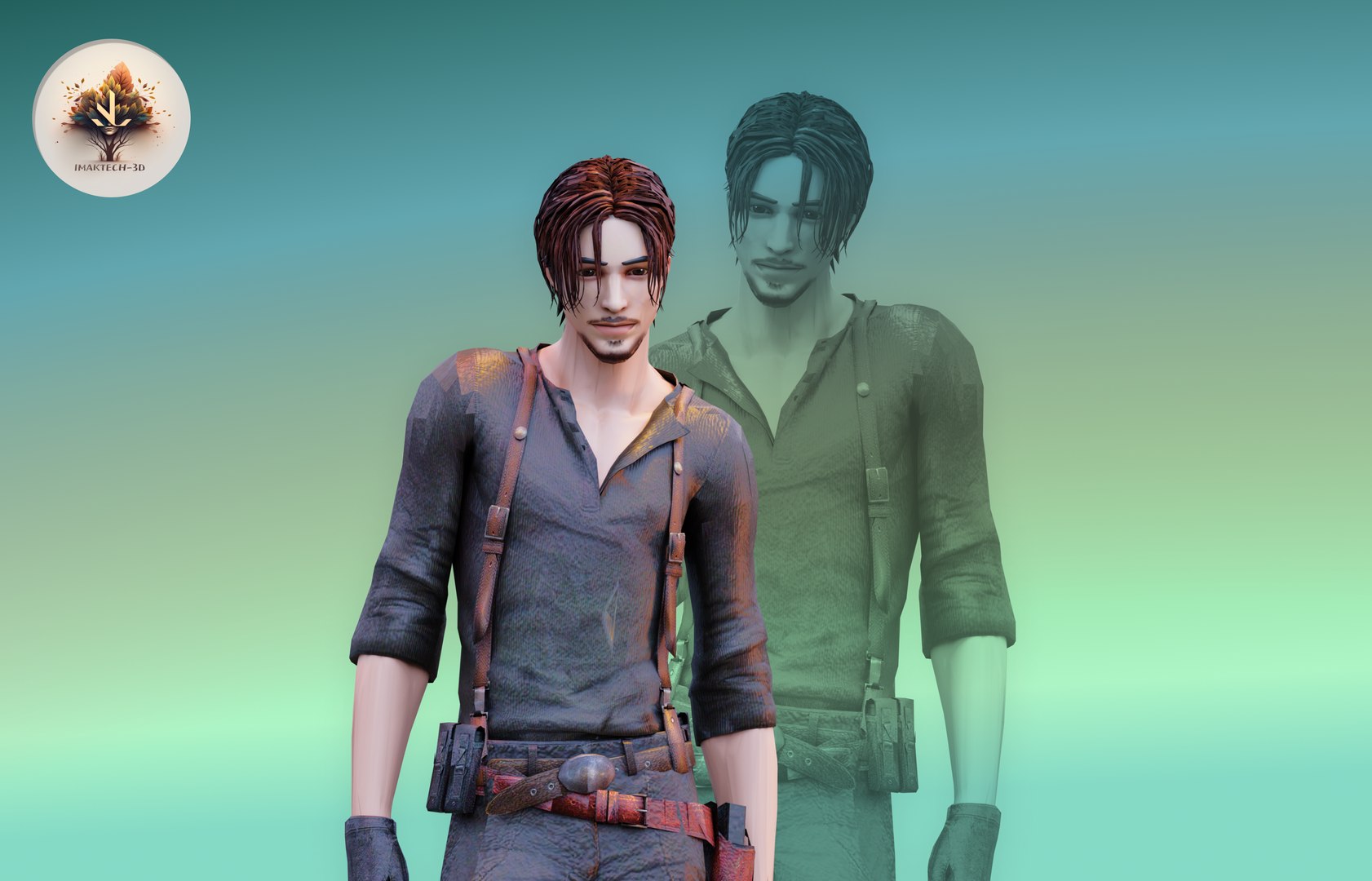 modelo 3d Dynamic 3D Man Character Model Low Poly Fully Rigged and ...