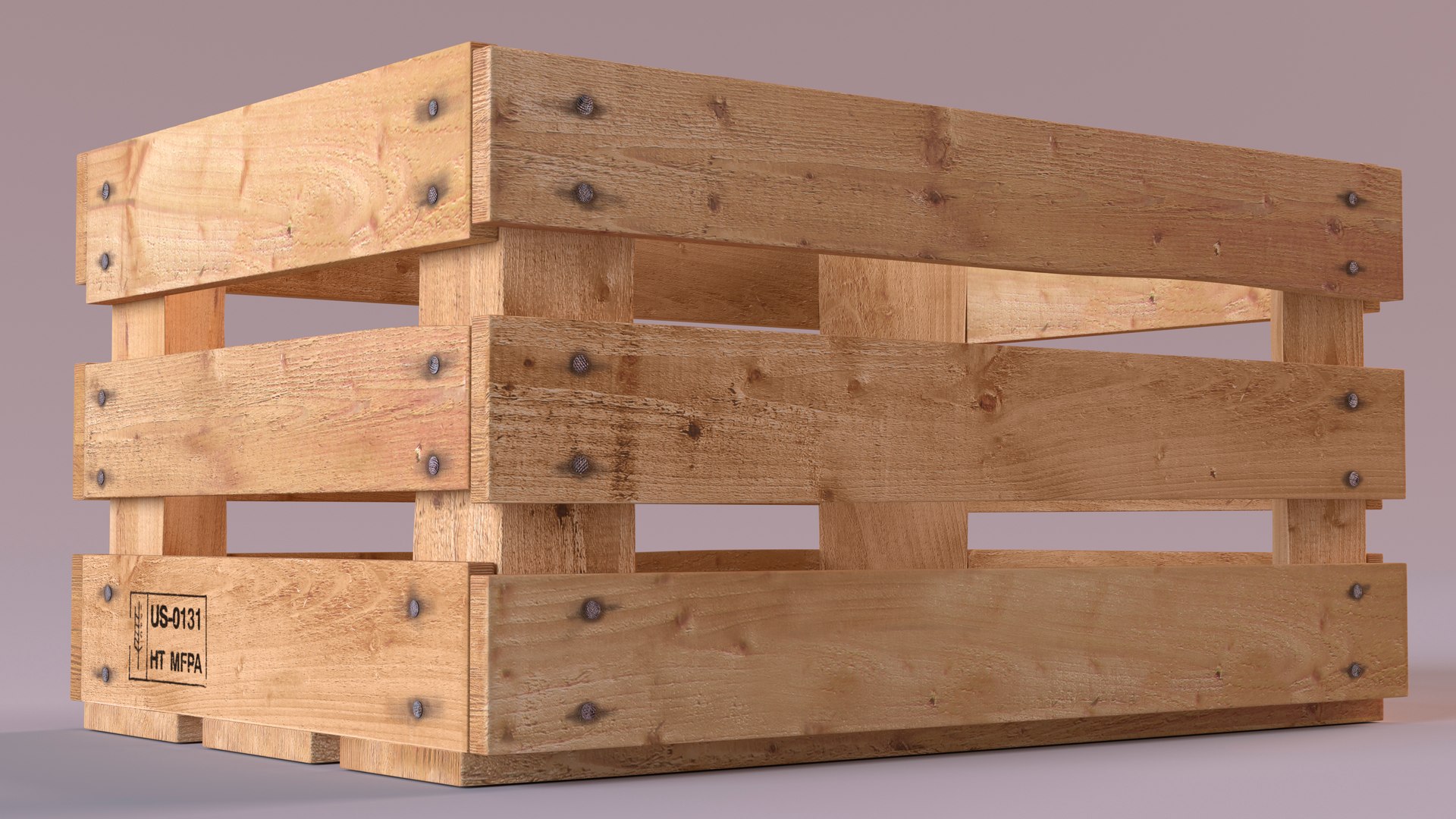 3D Vintage Wood Open Slat Fruit Crate - TurboSquid 2134098