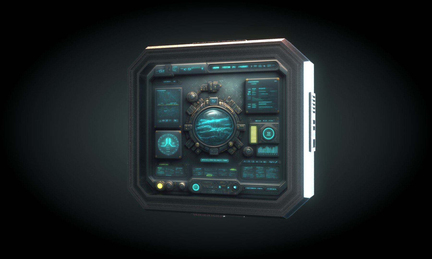 Sci Fi Cyberpunk Monitors Model - TurboSquid 1999883