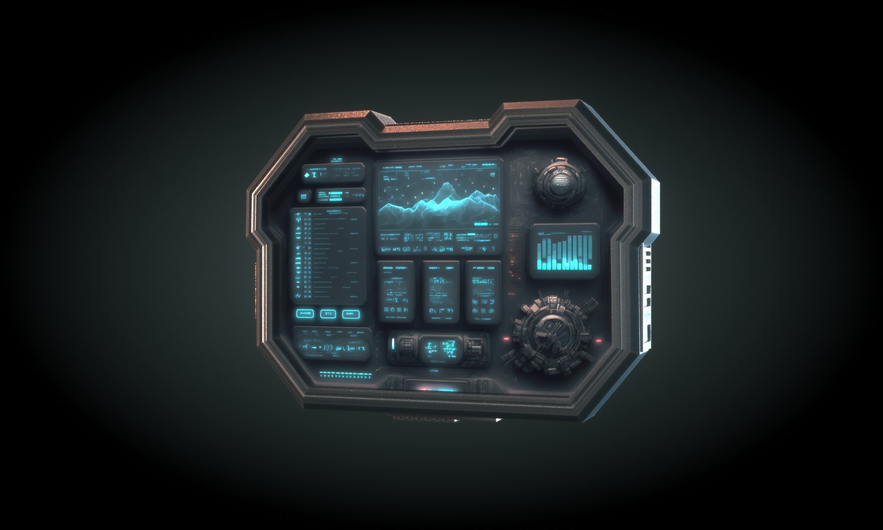 Sci Fi Cyberpunk Monitors Model - TurboSquid 1999883