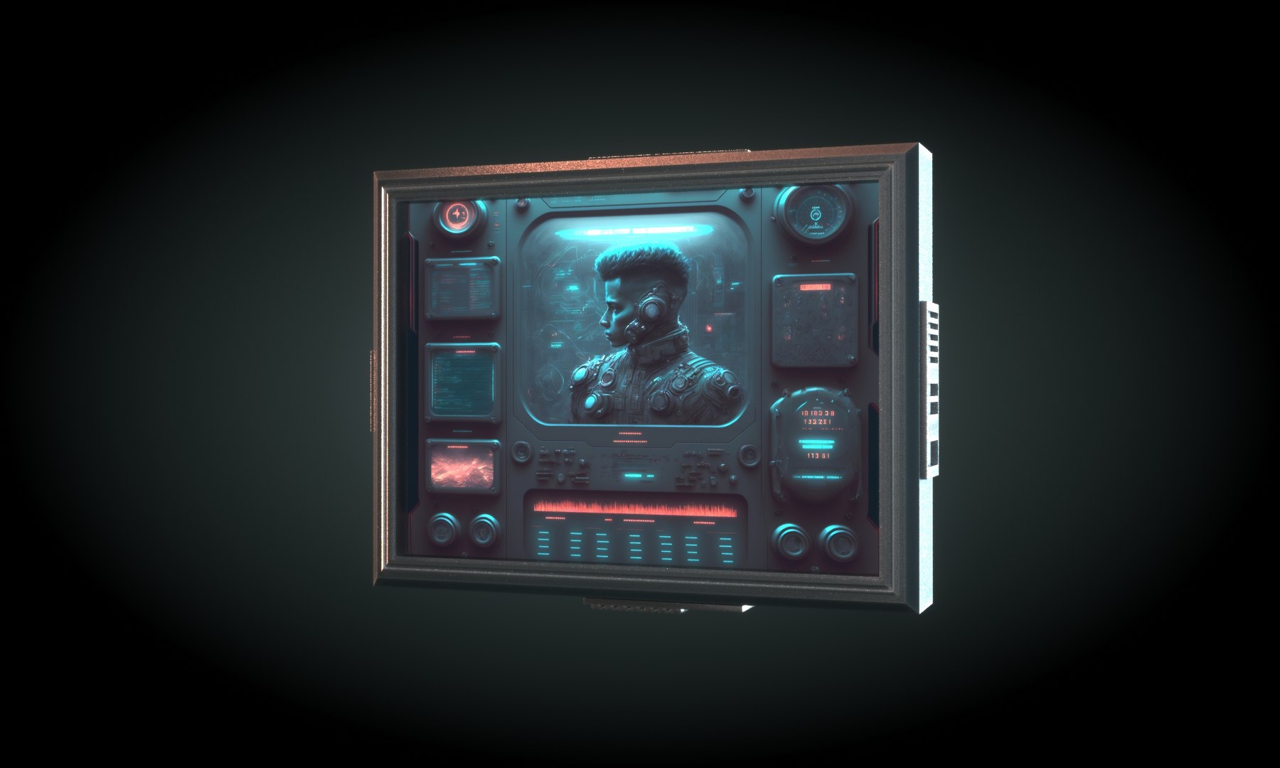 Sci Fi Cyberpunk Monitors Model - TurboSquid 1999883