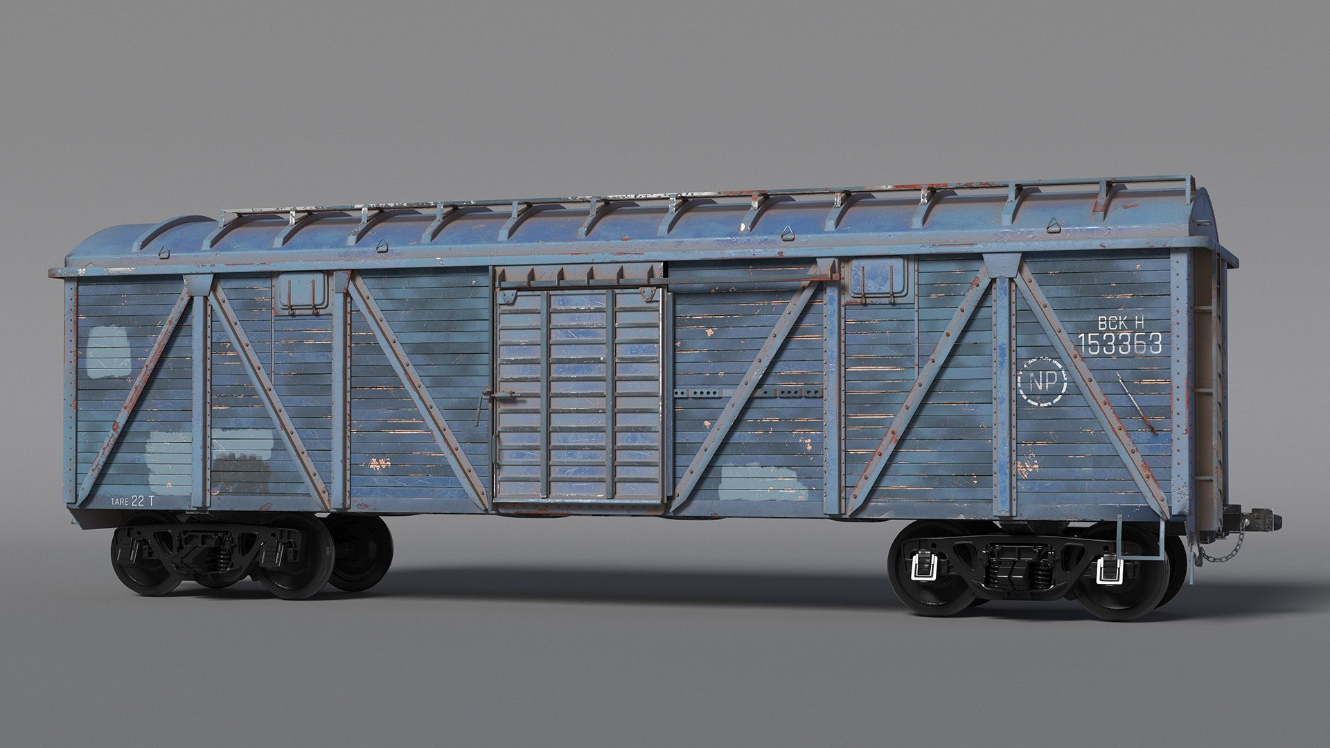 Cargo Wagon Blue 3D Model - TurboSquid 2250952