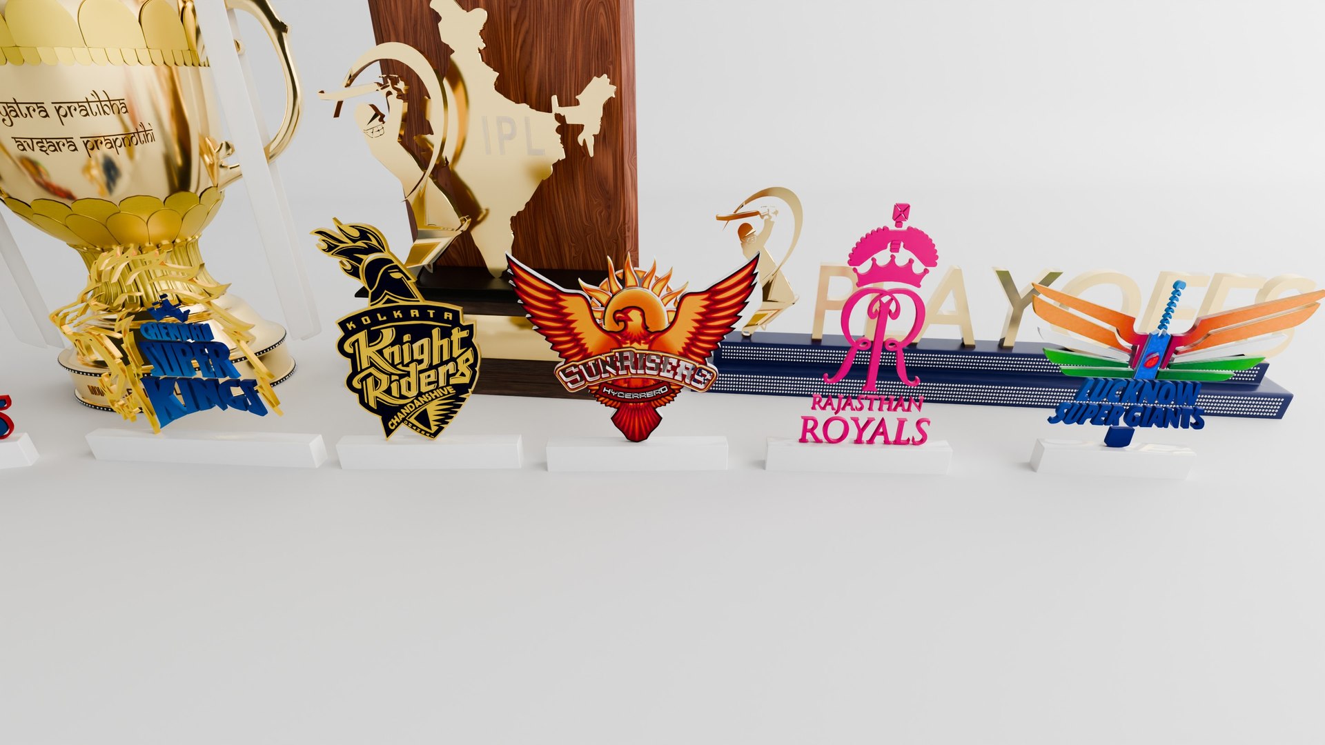 3D Exclusive 3D IPL Models Pack Trophies Team Logos - TurboSquid 2399394
