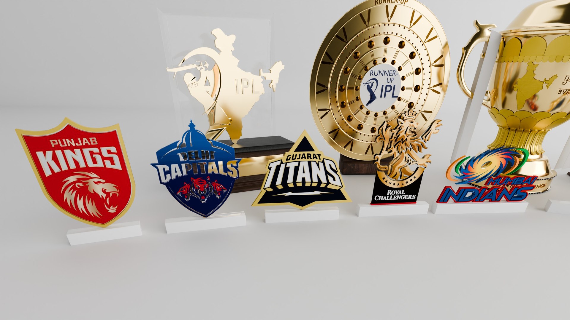 3D Exclusive 3D IPL Models Pack Trophies Team Logos - TurboSquid 2399394