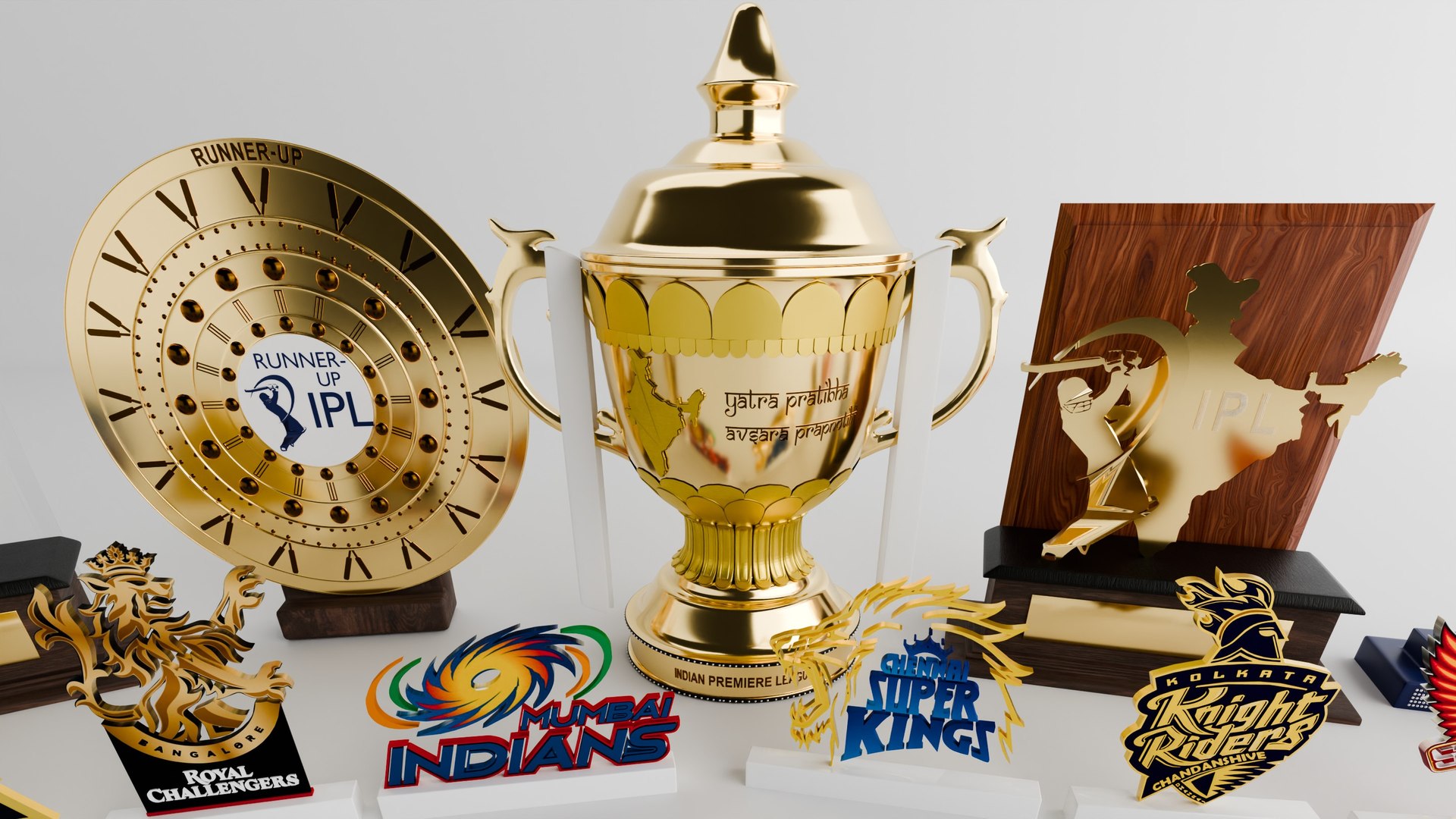 3D Exclusive 3D IPL Models Pack Trophies Team Logos - TurboSquid 2399394