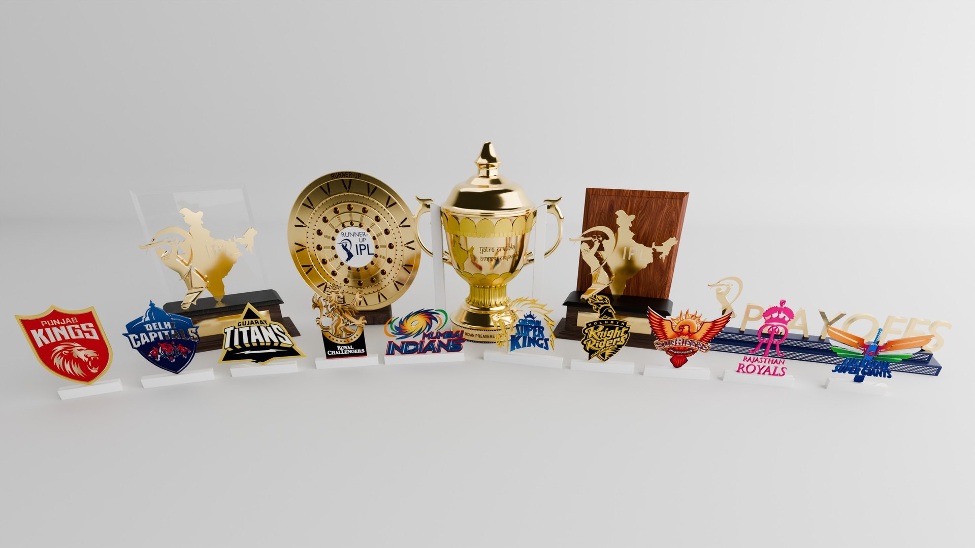 3D Exclusive 3D IPL Models Pack Trophies Team Logos - TurboSquid 2399394