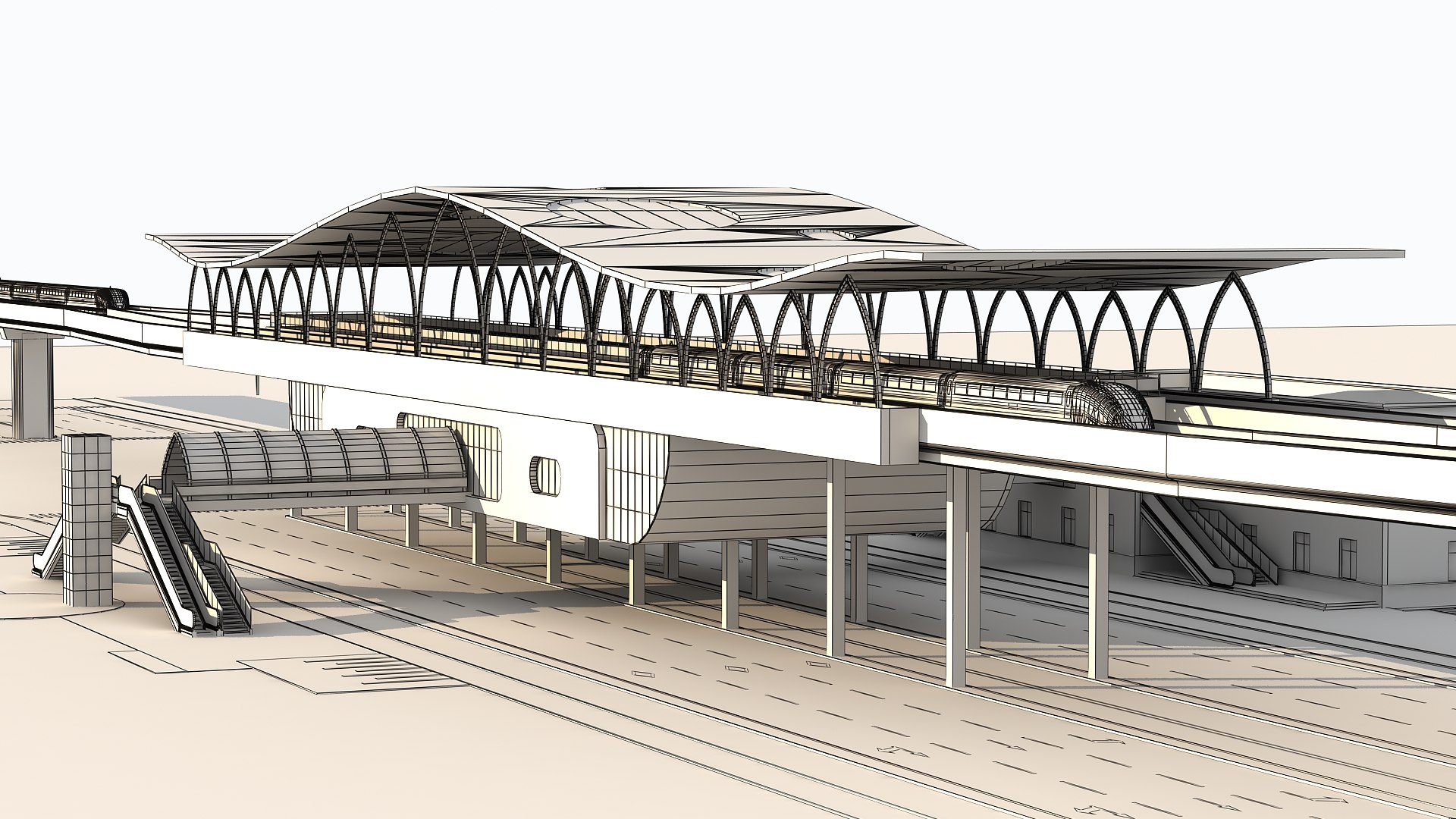 Light Rail Station 10 Model - TurboSquid 1870846