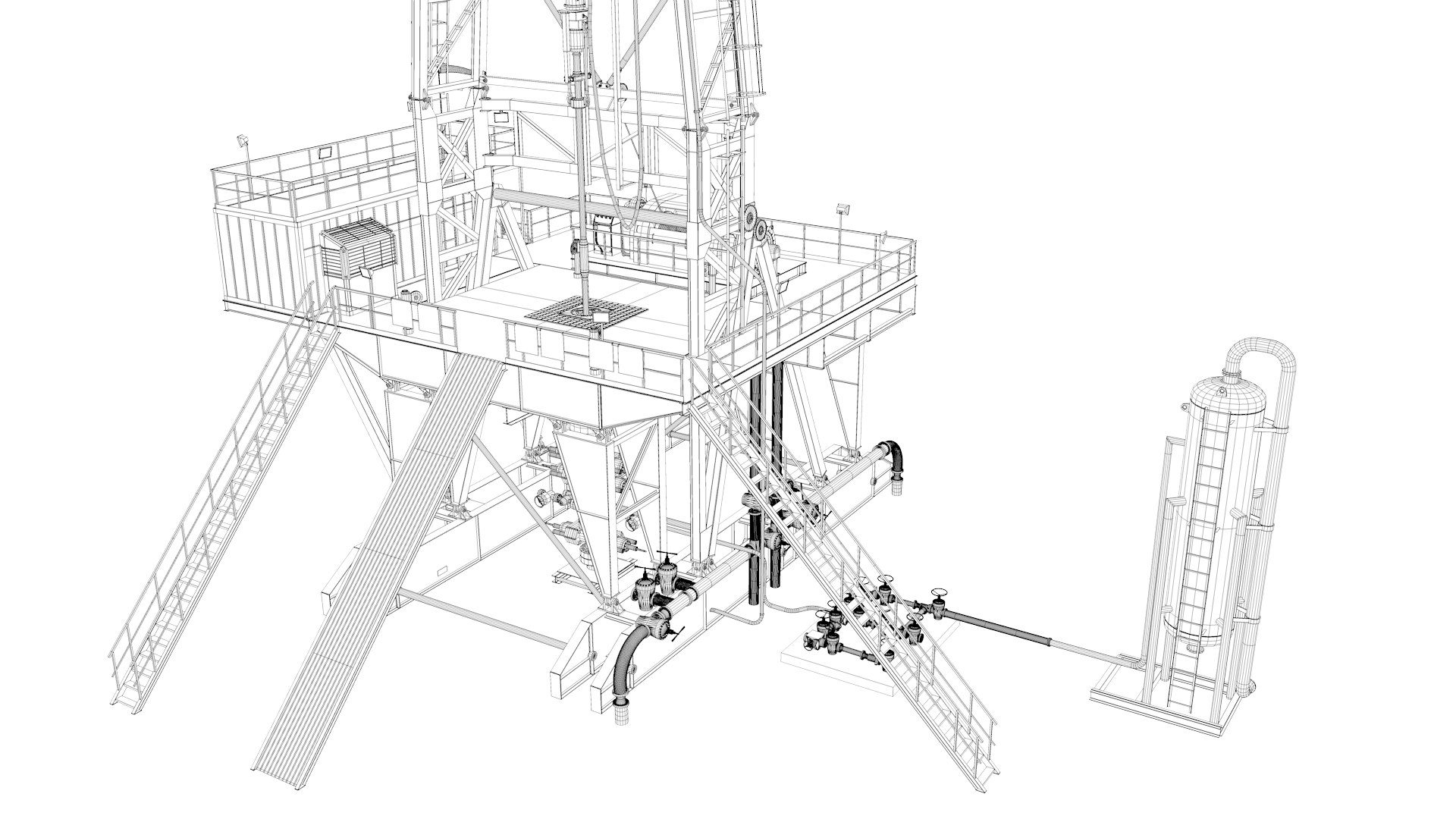 3D Fracking Gas Platform ITP Model - TurboSquid 2113110