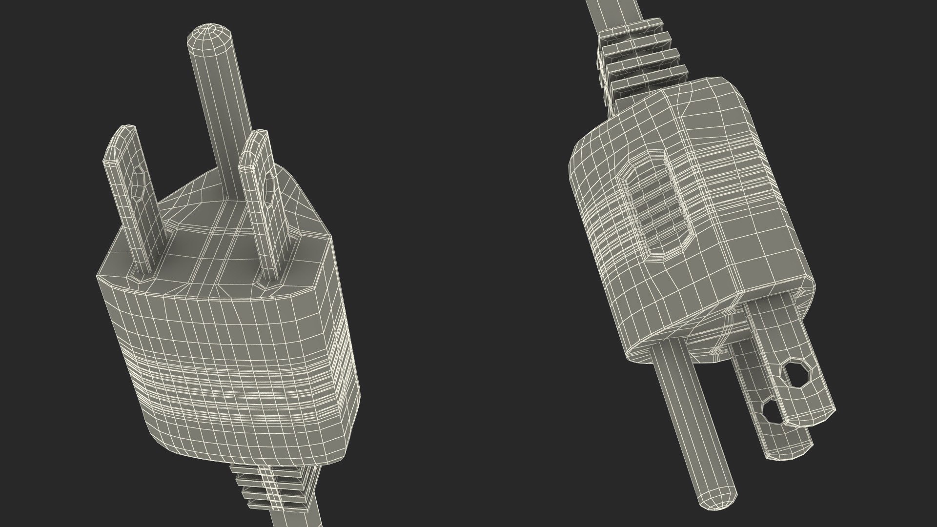 Type B Electric Plug Grounded Rigged 3D model - TurboSquid 2042715