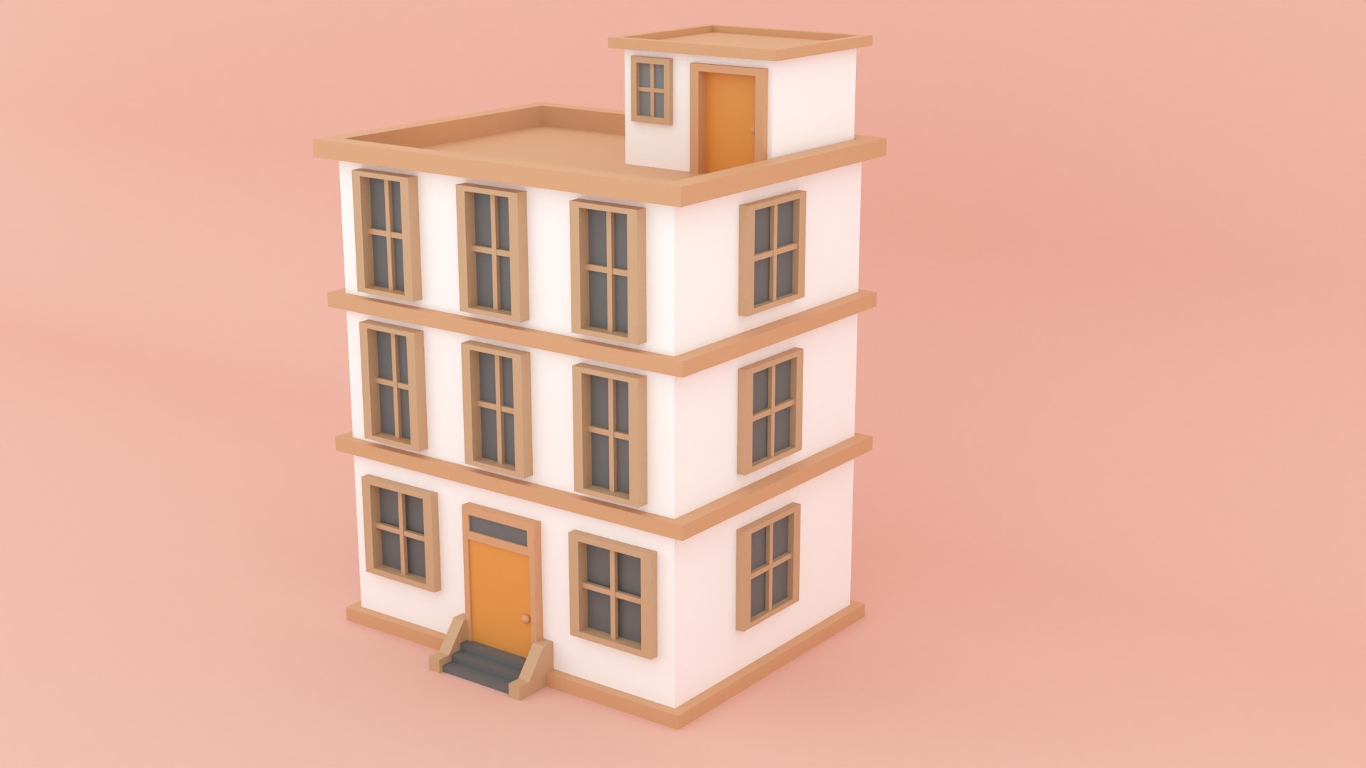 Stylized Low Poly Building Model - TurboSquid 2171574