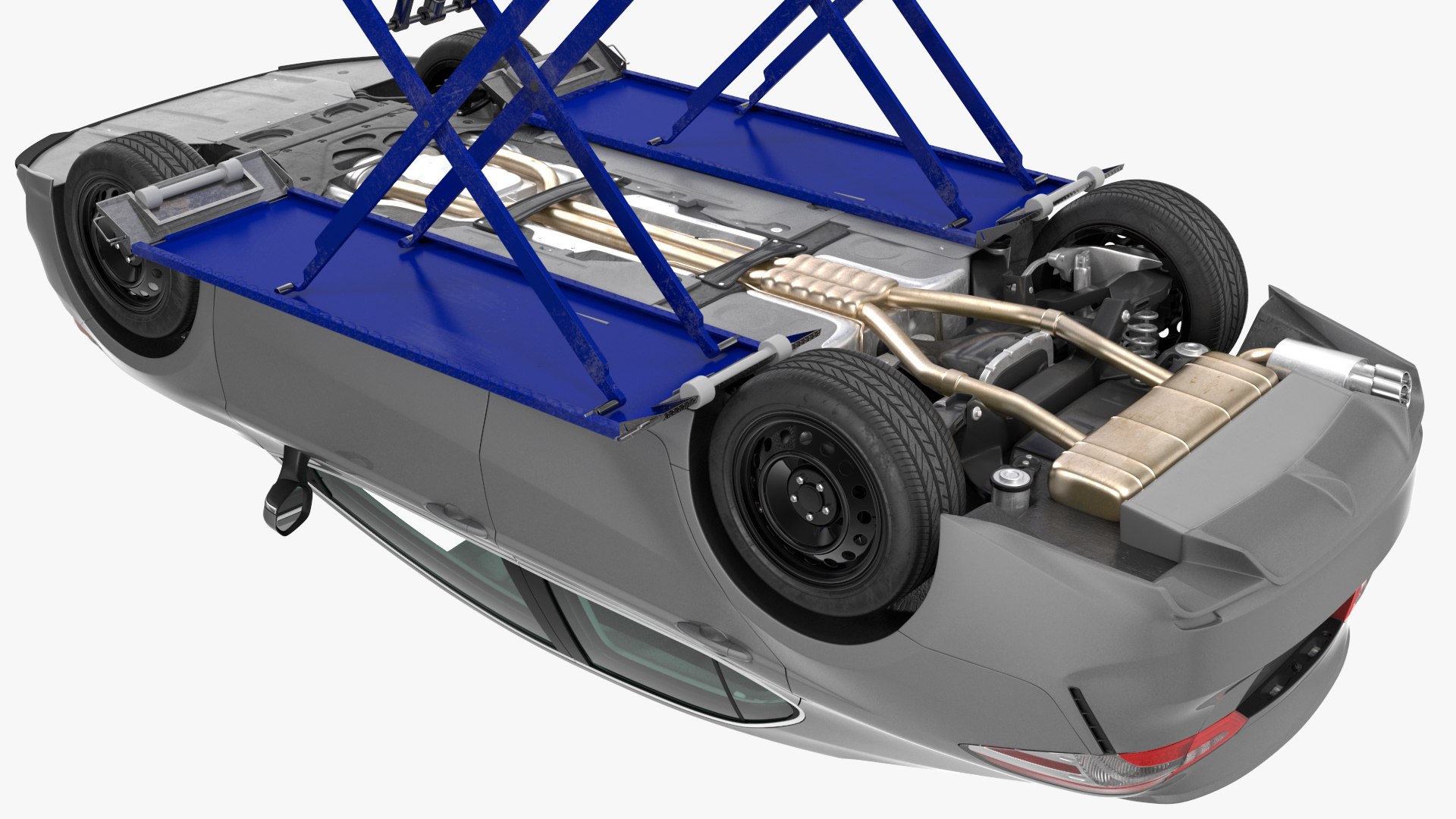 Automotive Scissor Lift with Sedan 3D - TurboSquid 1999893
