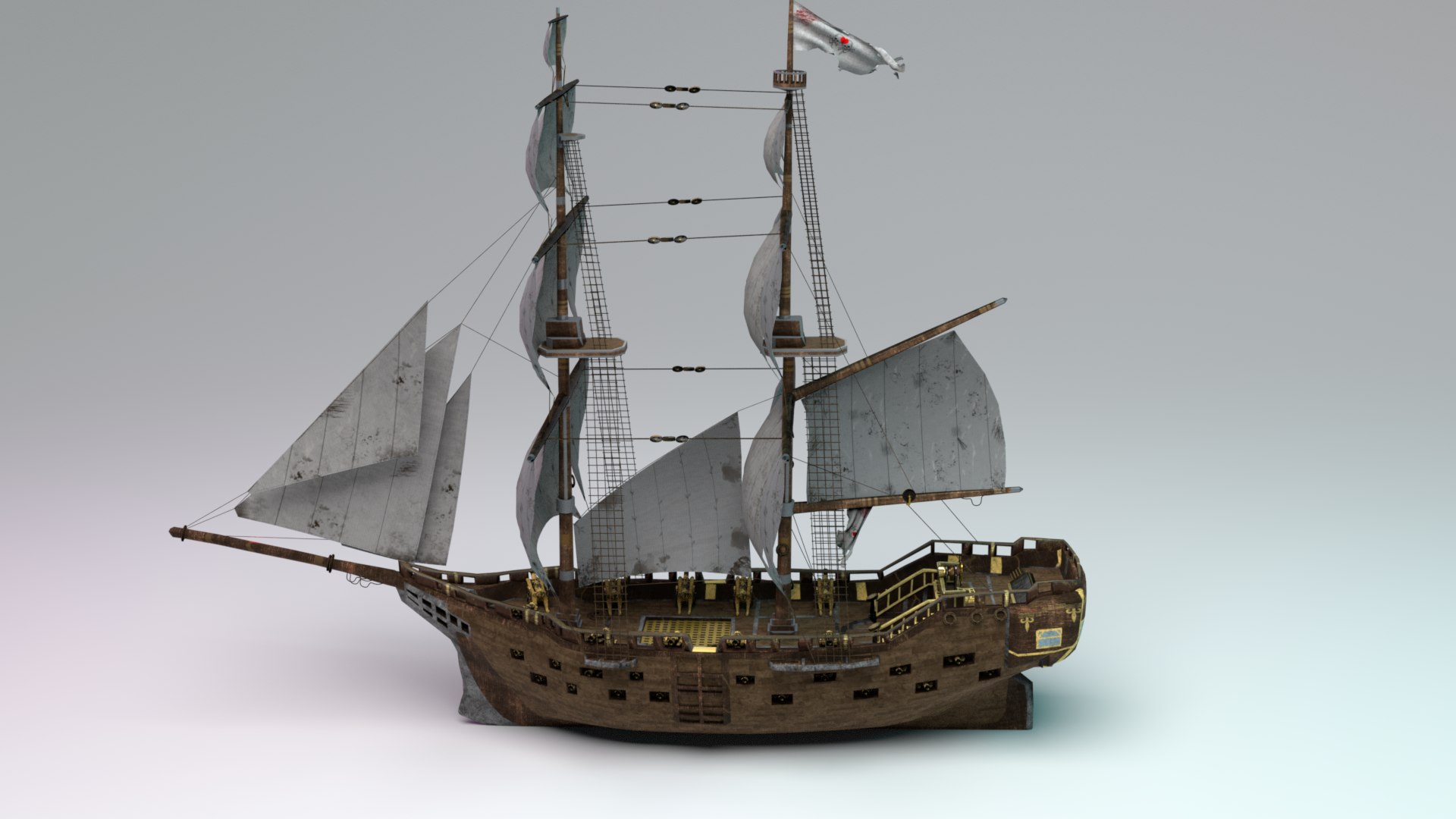 Old Battleship - AD Queen 3D 모델 - TurboSquid 1957079