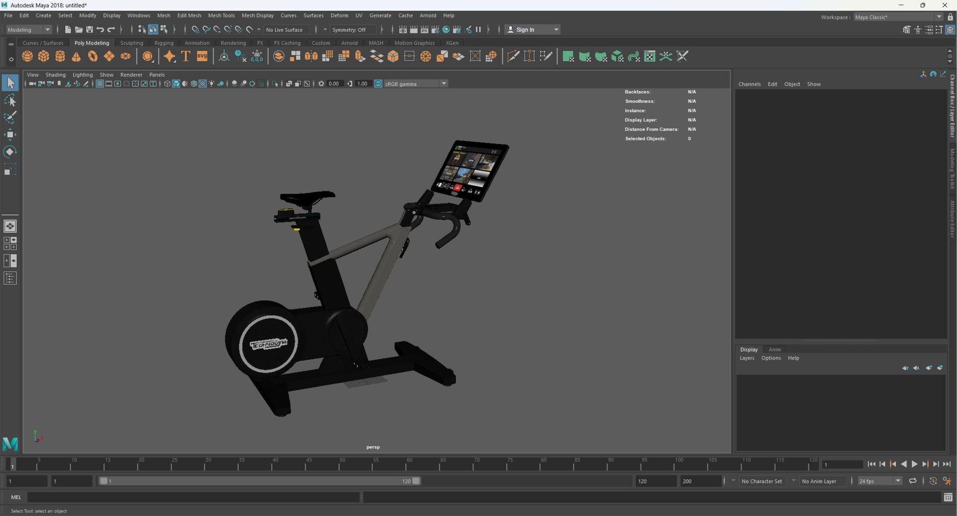 Technogym Ride Smart Bike 3D Model - TurboSquid 2417866