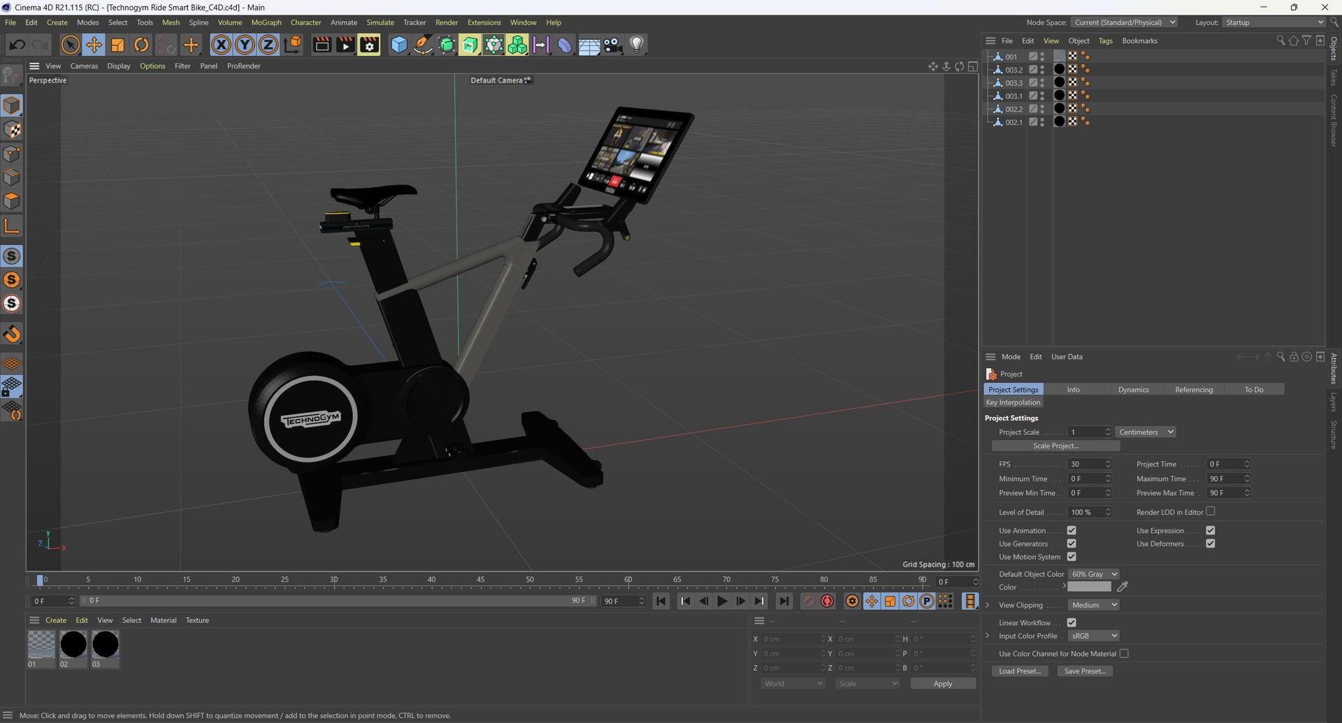 Technogym Ride Smart Bike 3D Model - TurboSquid 2417866
