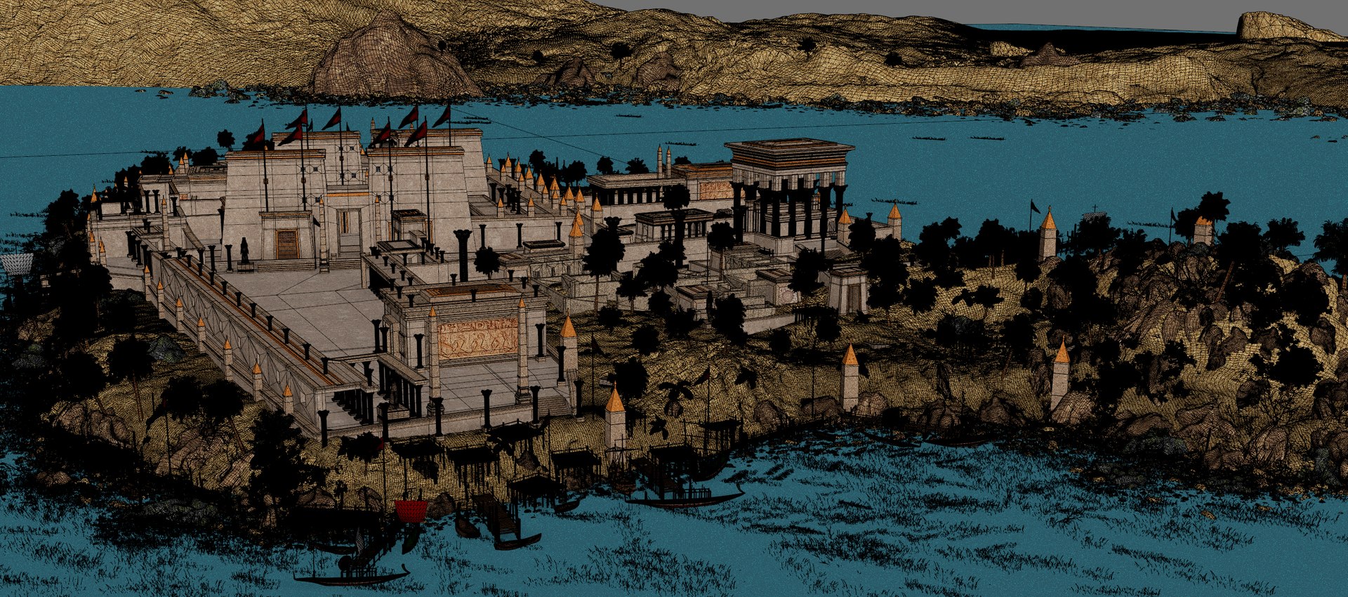 Philae Temple Complex Environment 3D Model - TurboSquid 2253320