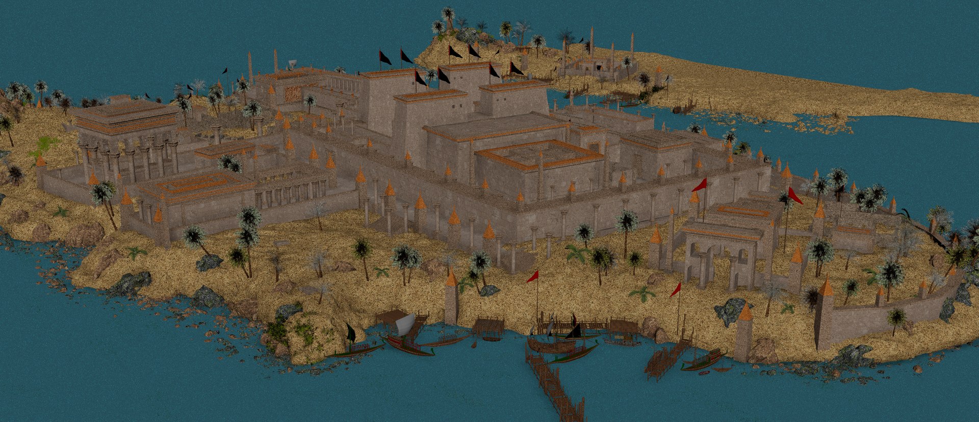 Philae Temple Complex Environment 3D Model - TurboSquid 2253320