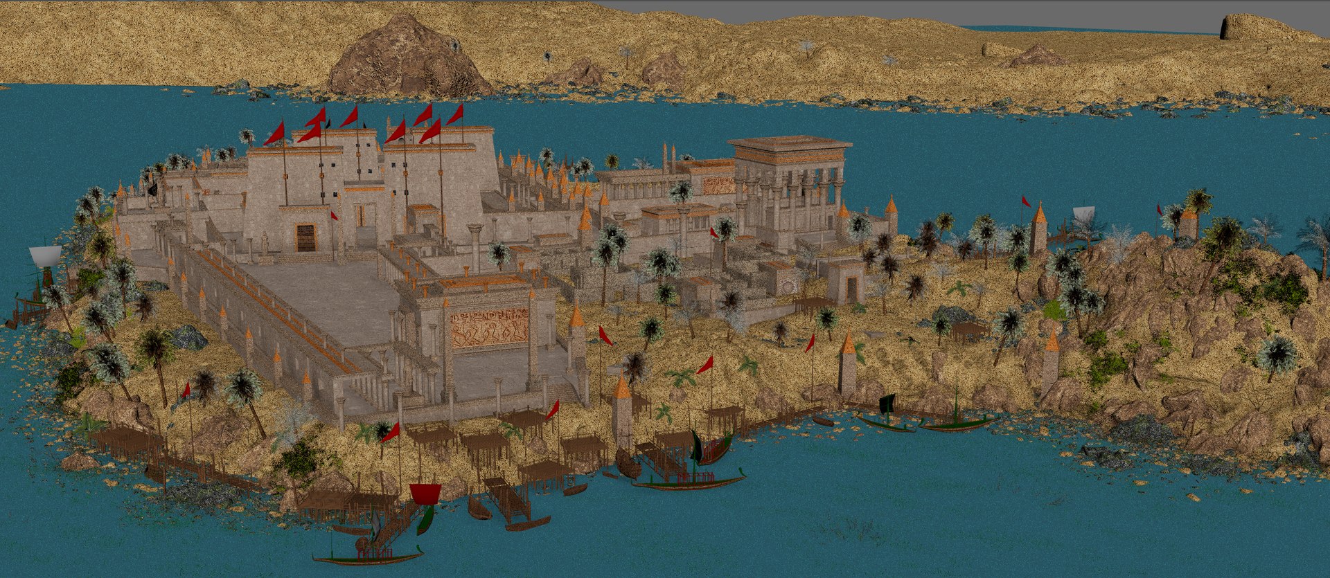 Philae Temple Complex Environment 3D Model - TurboSquid 2253320