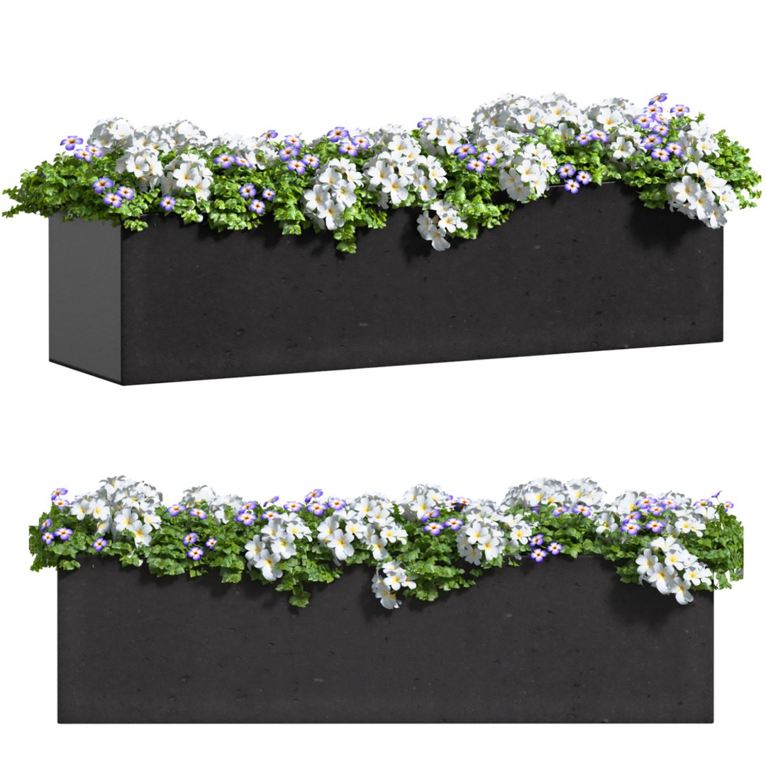 Window box flower pot Balcony container garden 3D model - TurboSquid ...