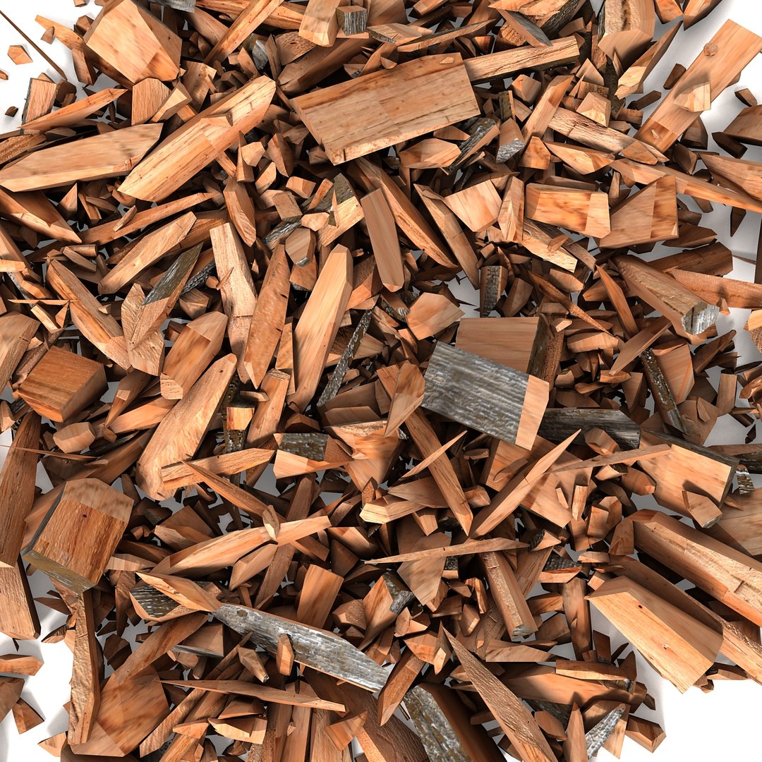 3d model wood pile splinter