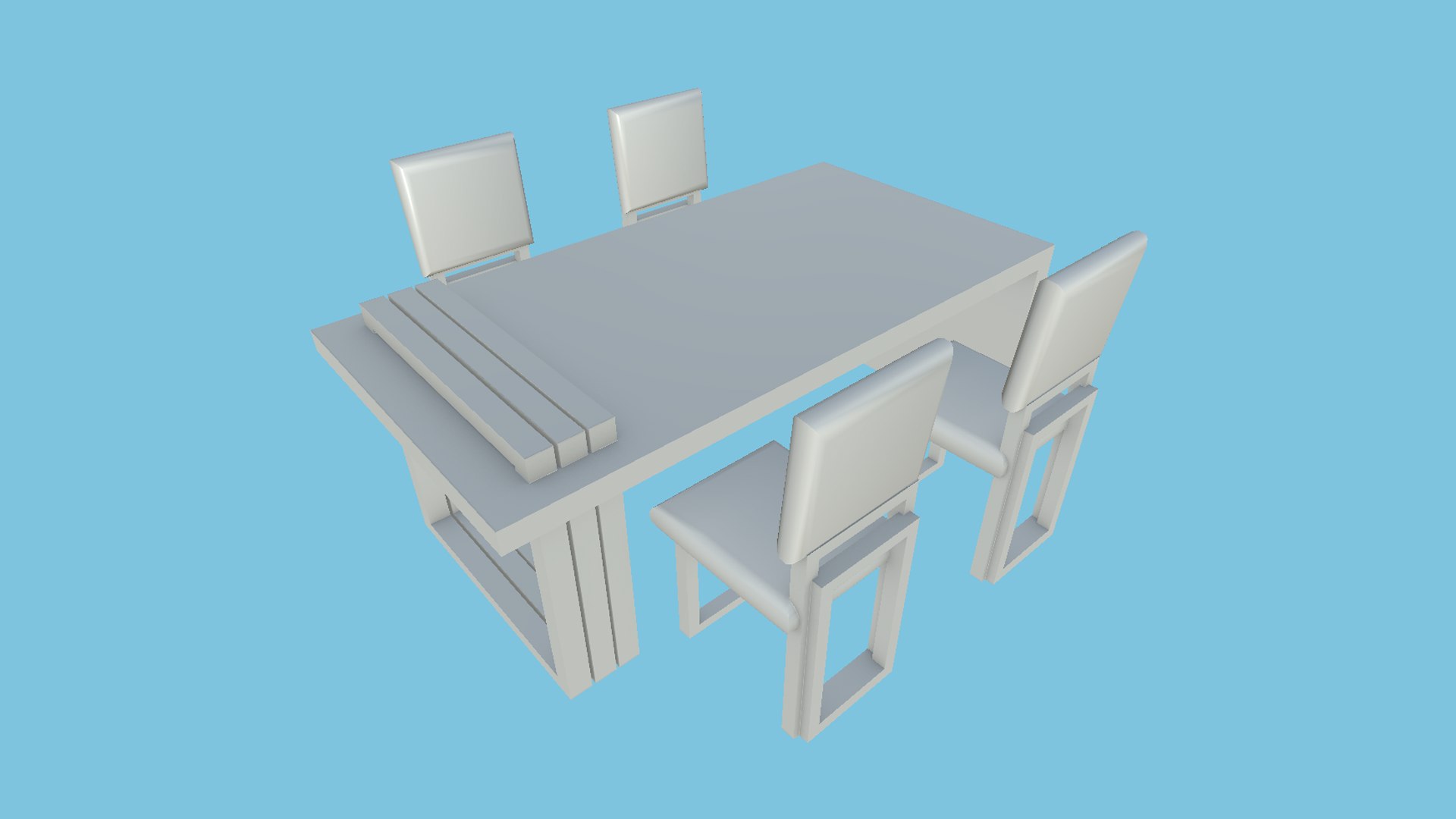 3D Dinning Table 64 - Dark Wood - Furniture Interior Design ...
