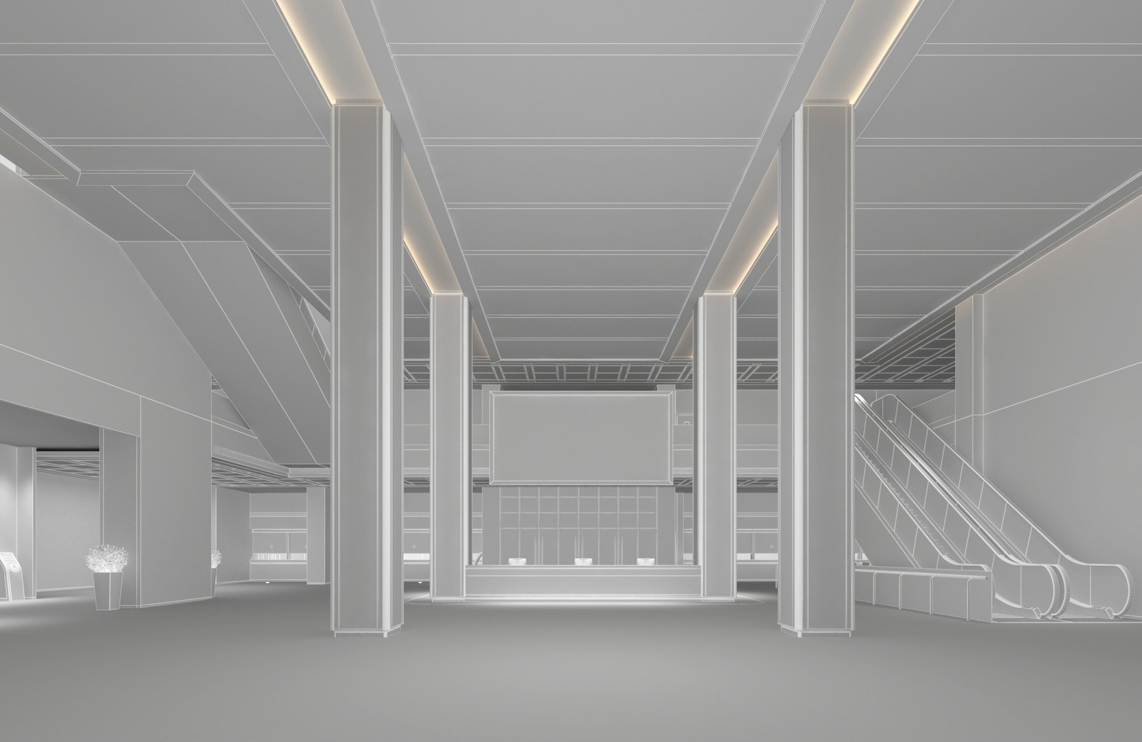 3D Public Hall Interior 03 Model - TurboSquid 2329845