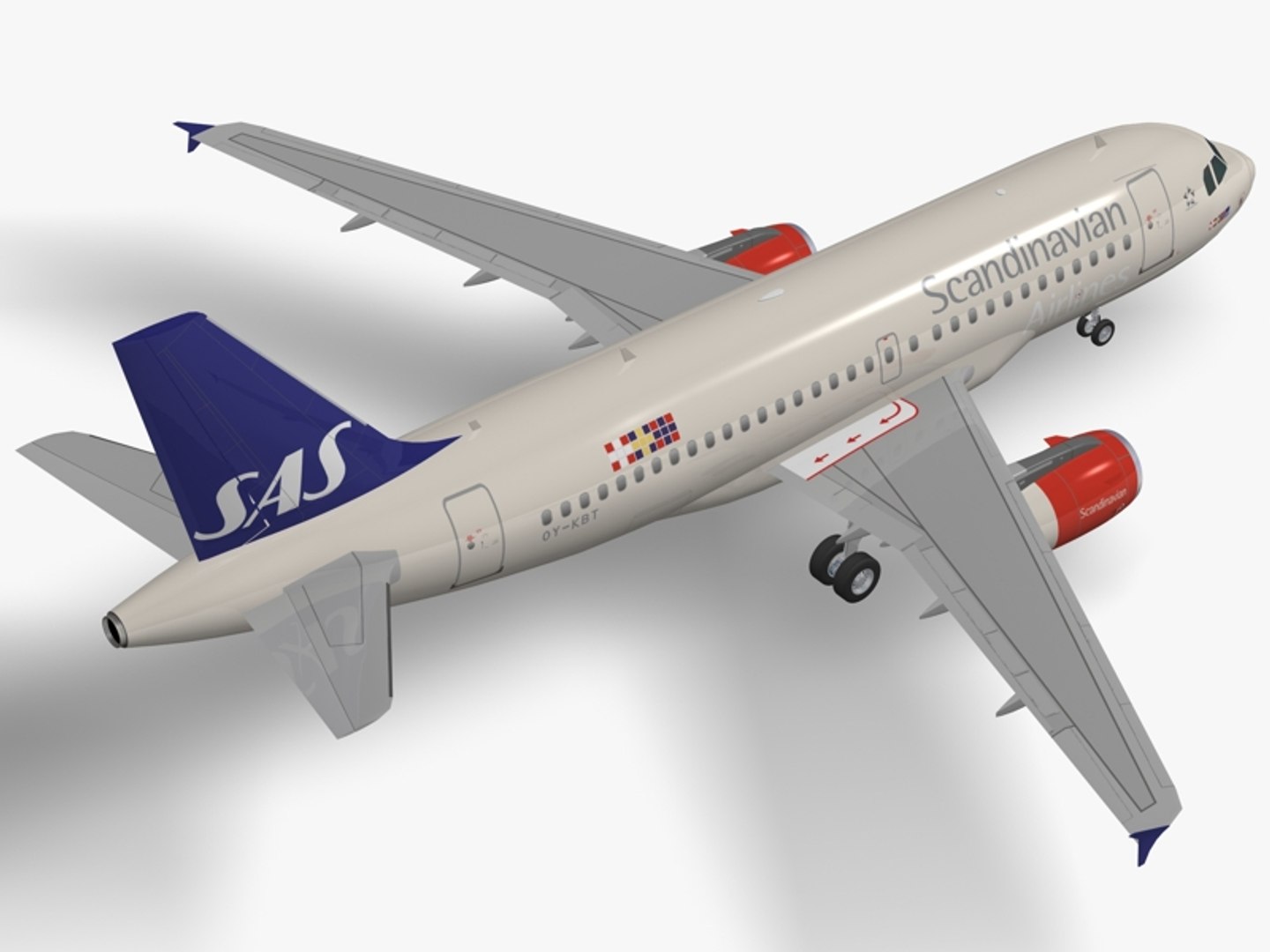 3d Airbus Scandinavian Airlines A319 Model