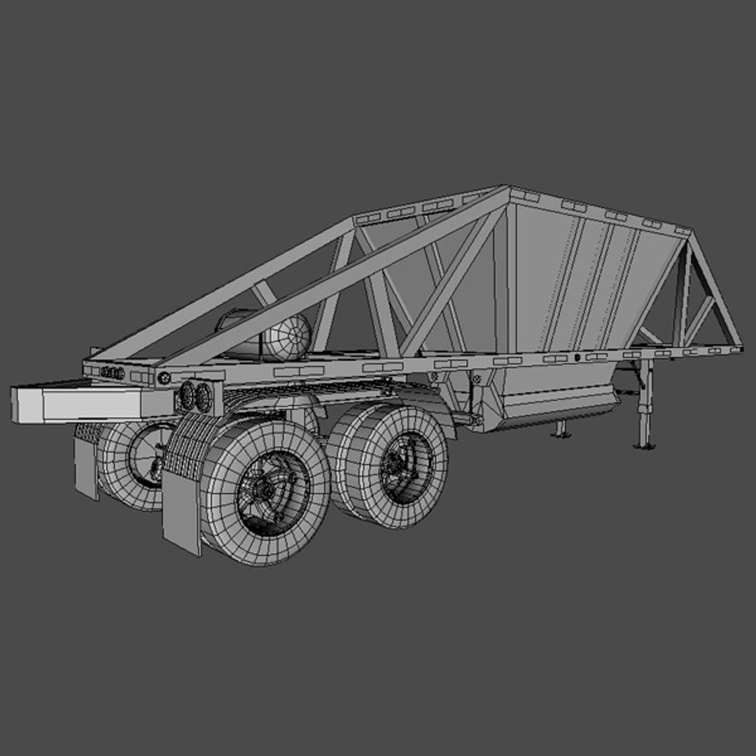 3d model dump semi trailer